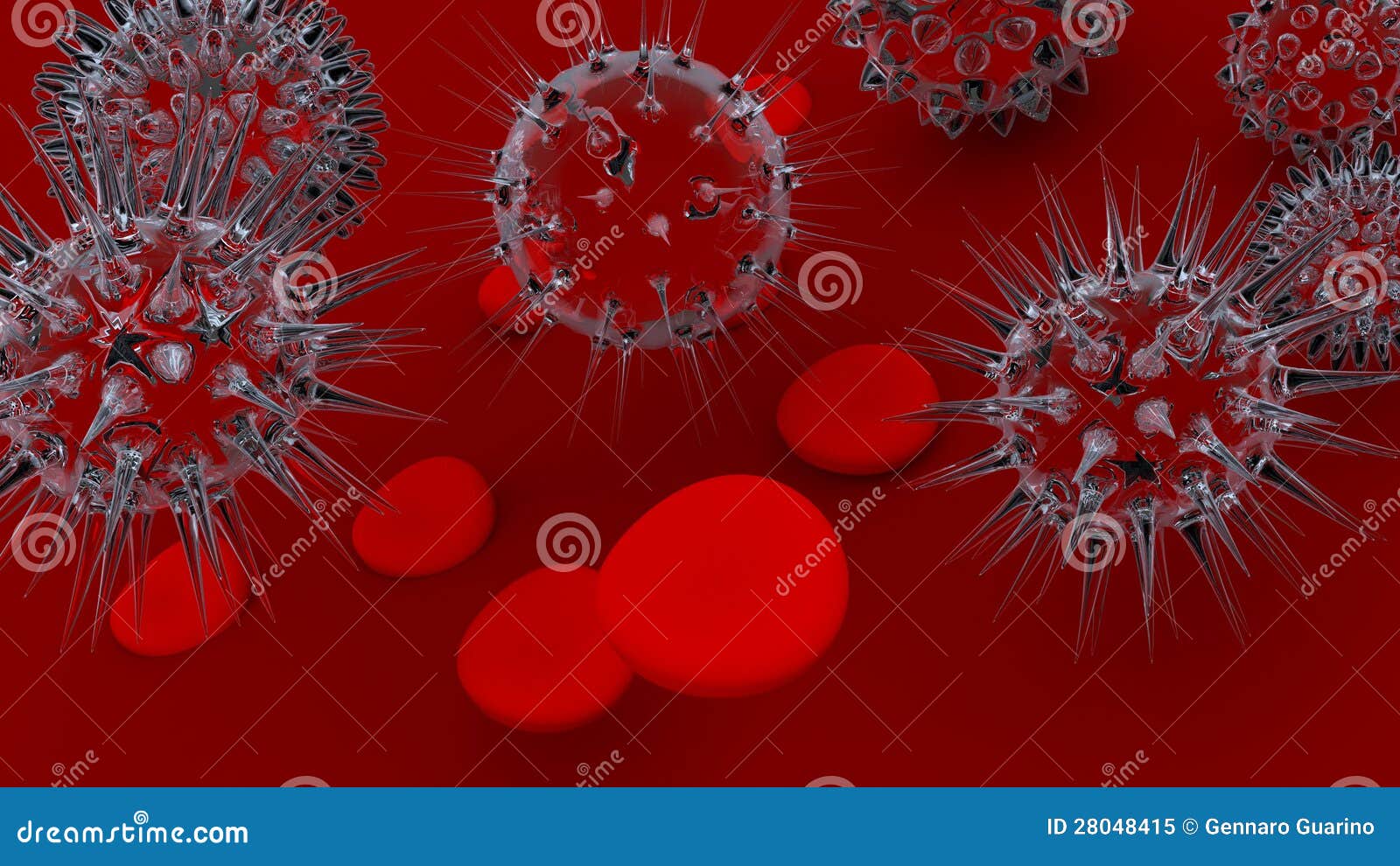 Virus et globules rouges illustration stock. Illustration du cancer ...