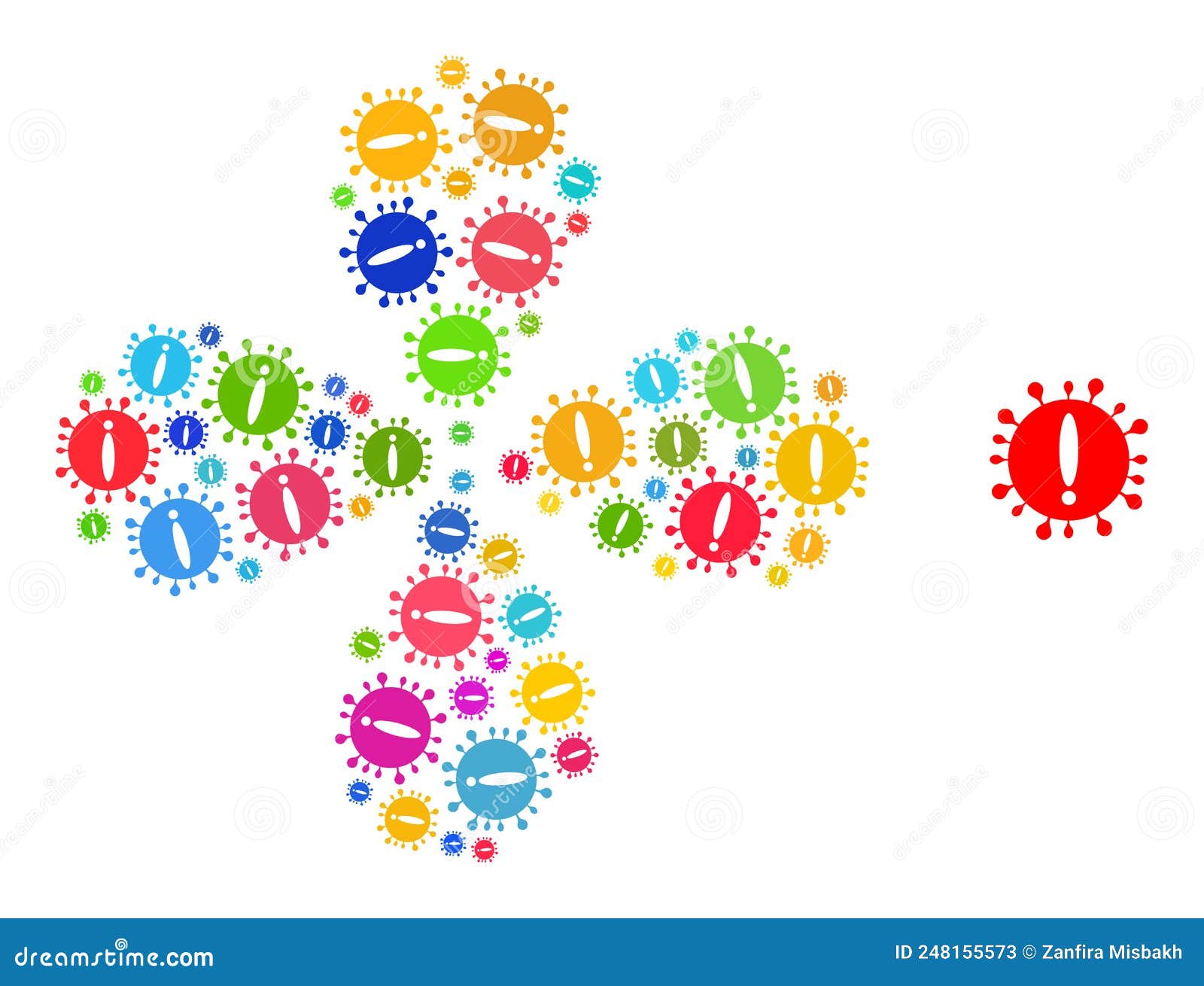 Virus Exclamation Icon Multicolored Curl Spin Stock Vector ...