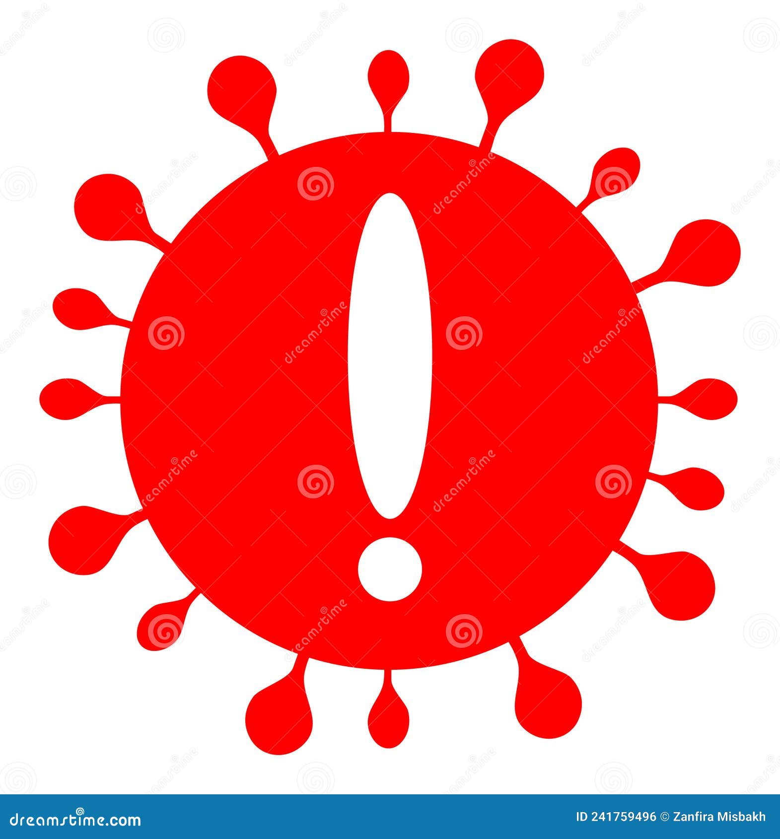 Virus Exclamation Raster Icon Illustration Stock Illustration ...