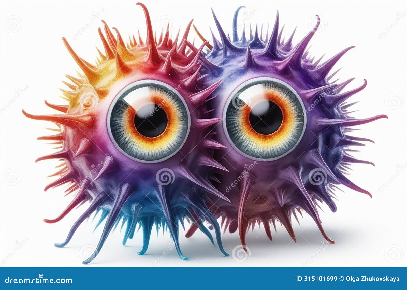 Virus with an Eye on a White Background Stock Illustration ...