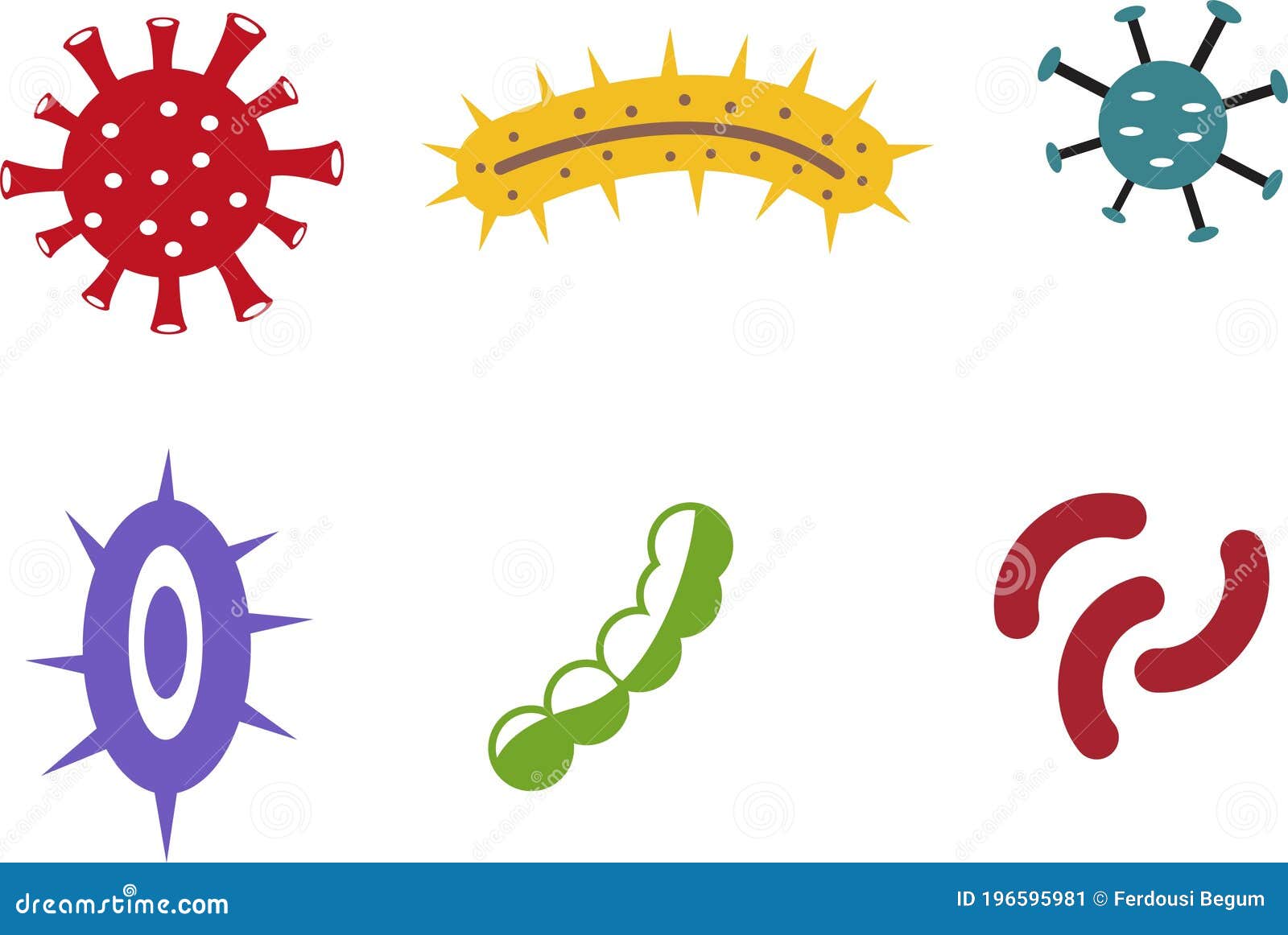 Virus Figure Collection Template Vector Stock Vector - Illustration of ...