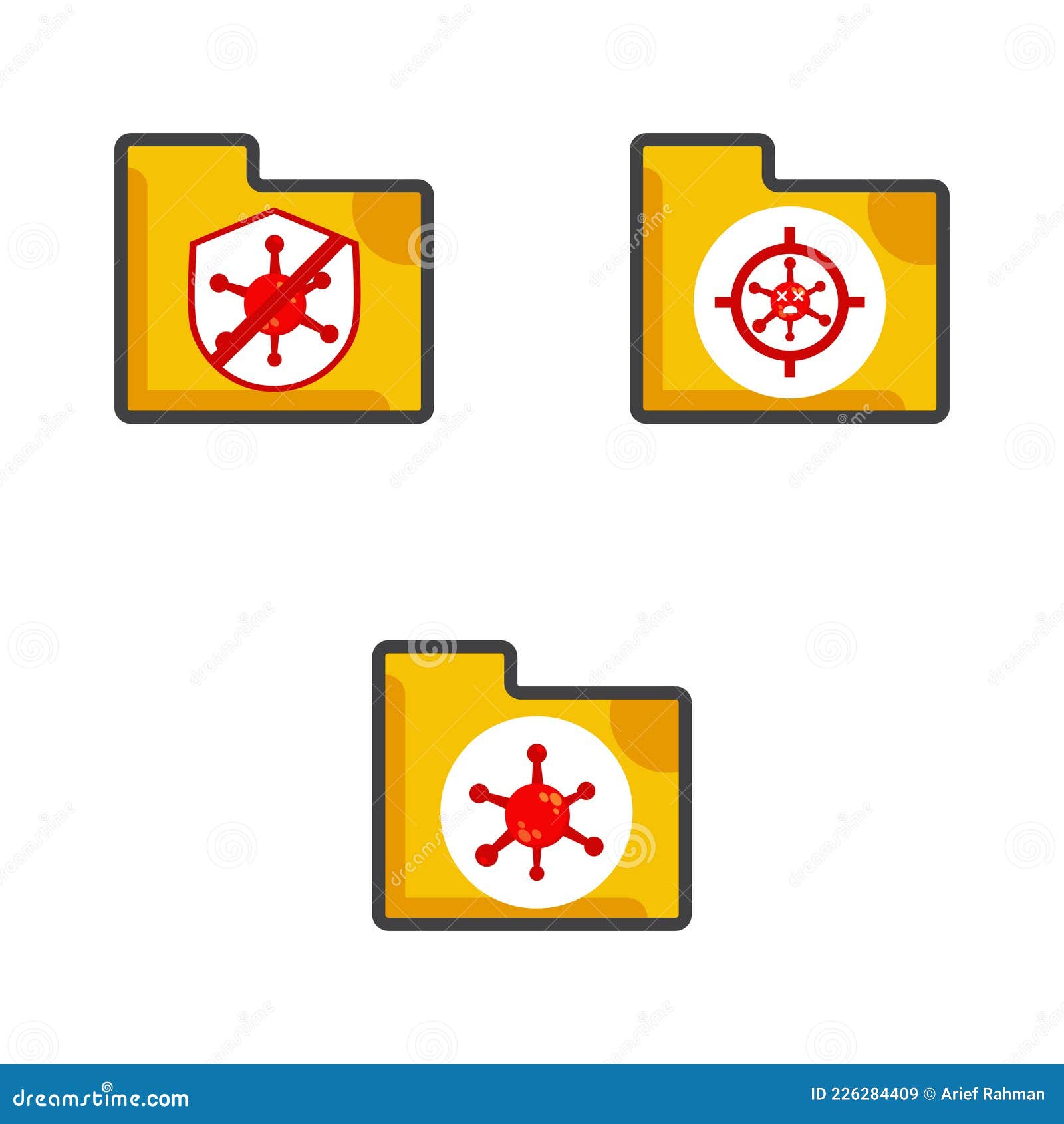 Virus with File Folder Illustration Design. Data Security Illustration ...