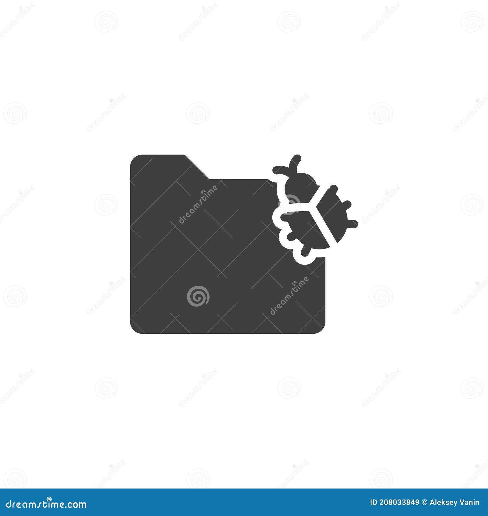 Virus File Folder Vector Icon Stock Vector - Illustration of vector ...