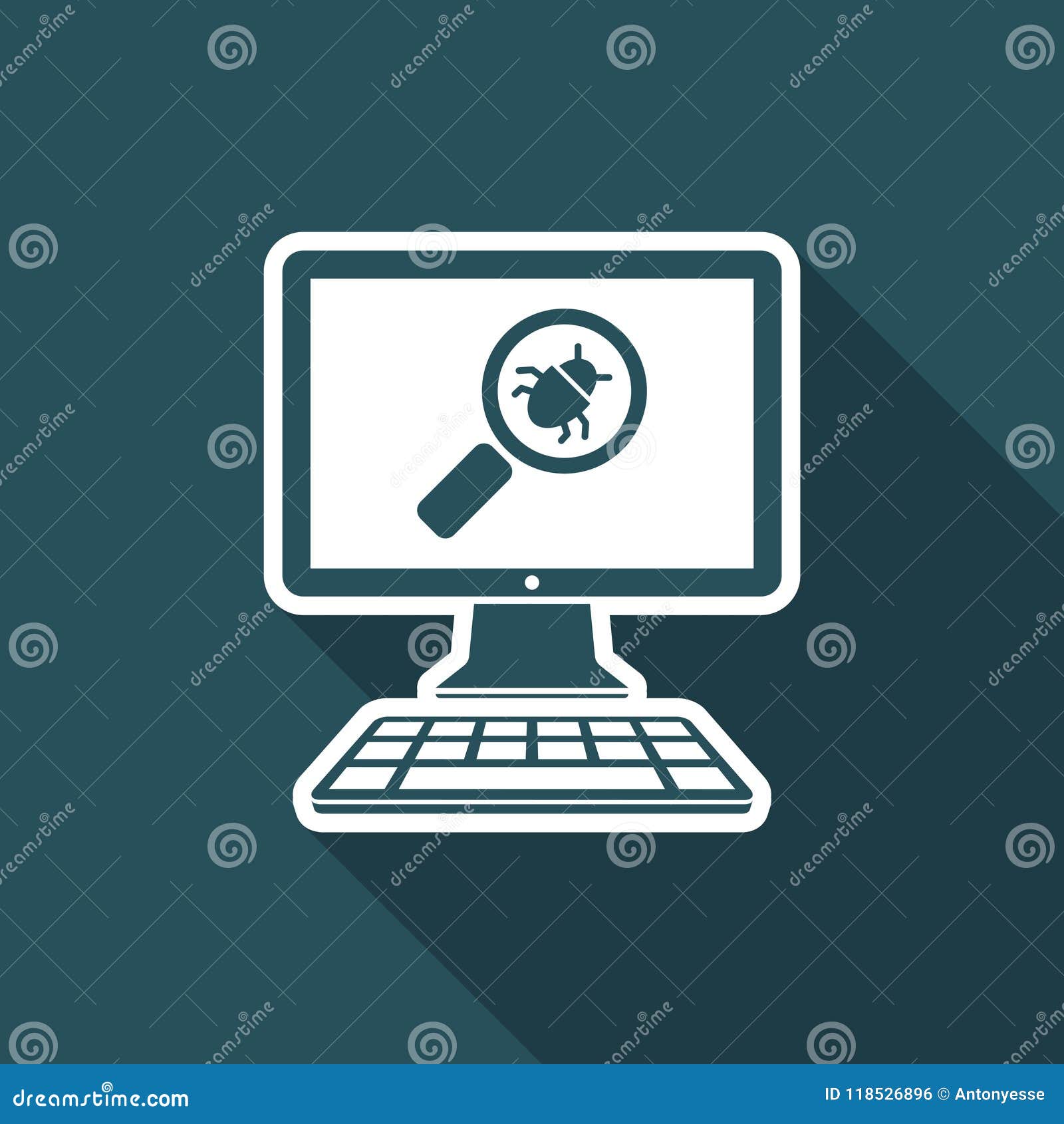 Virus Find - Vector Web Icon Stock Vector - Illustration of device ...