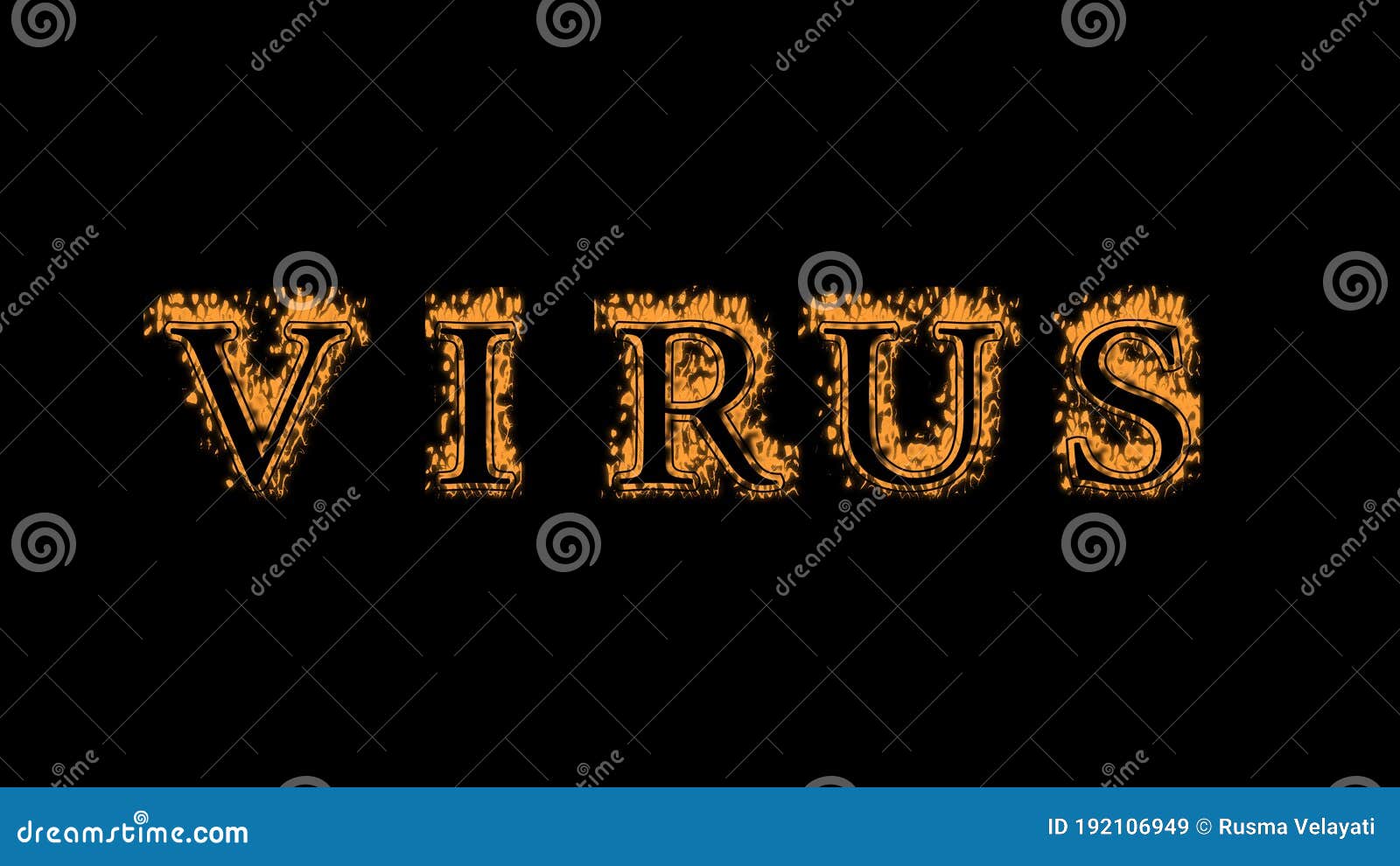 Virus Fire Text Effect Black Background Stock Illustration ...