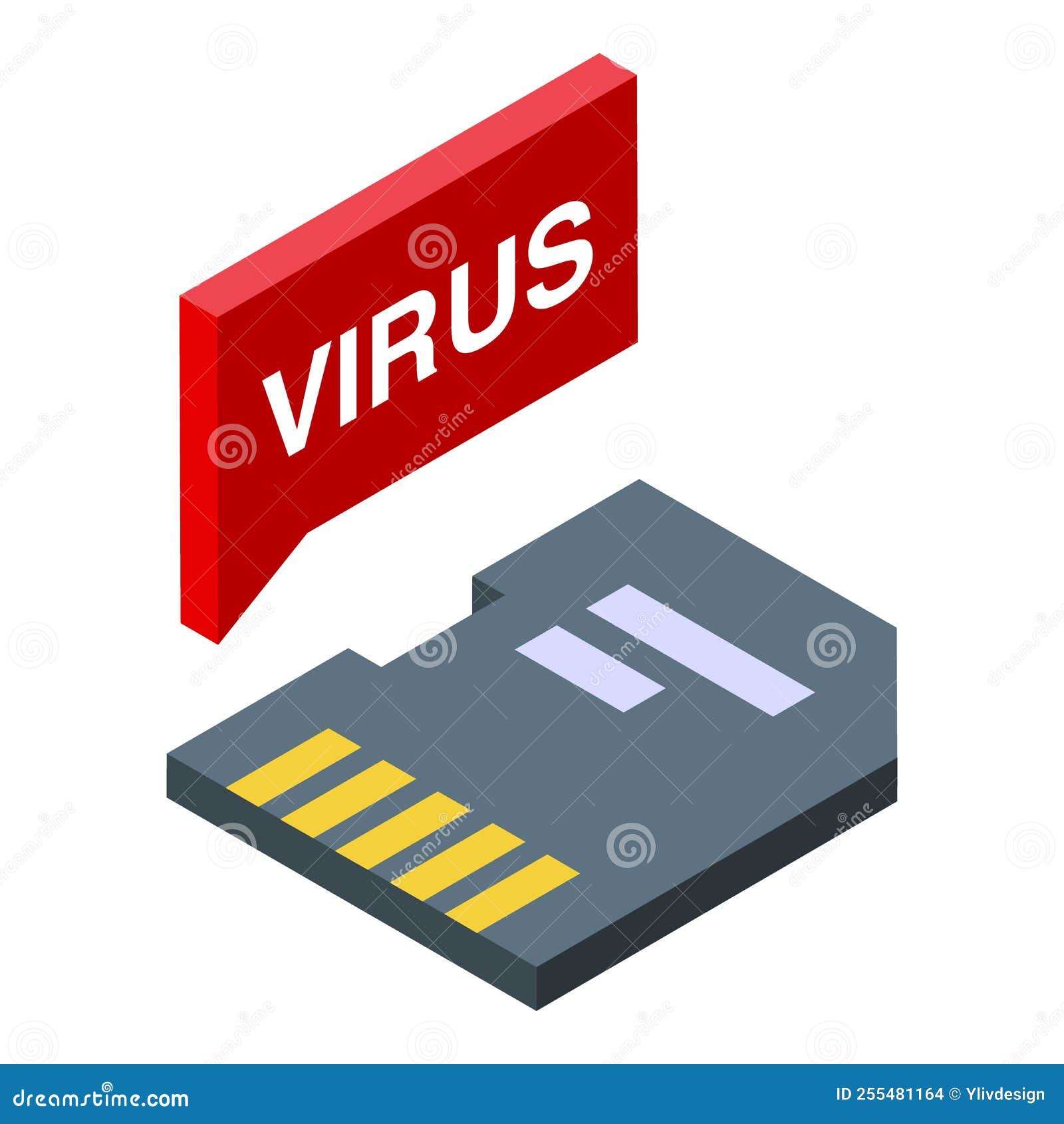 Virus Flash Card Icon Isometric Vector. Cyber Security Stock ...