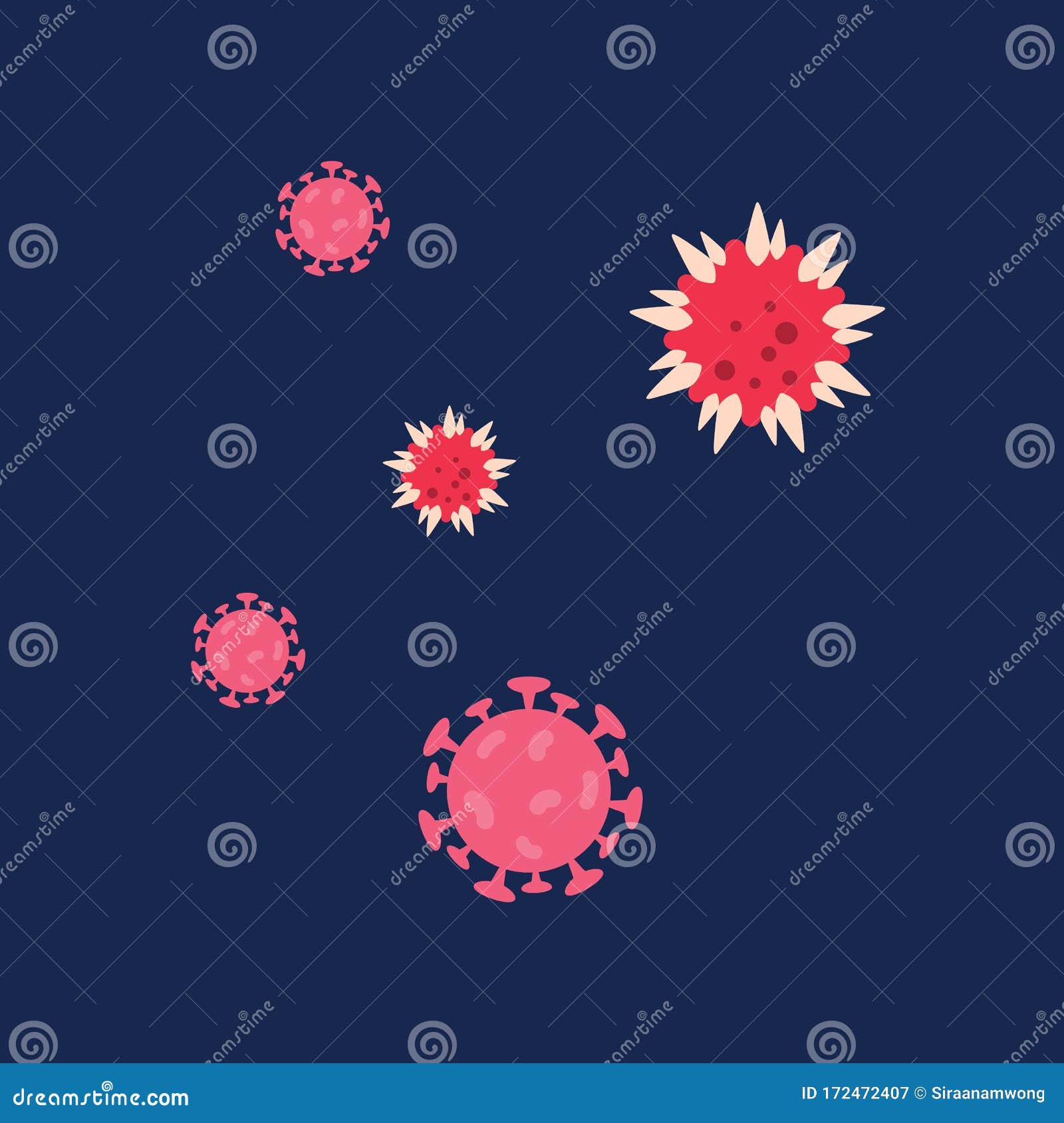 Virus in flat style design stock vector. Illustration of bacillus ...