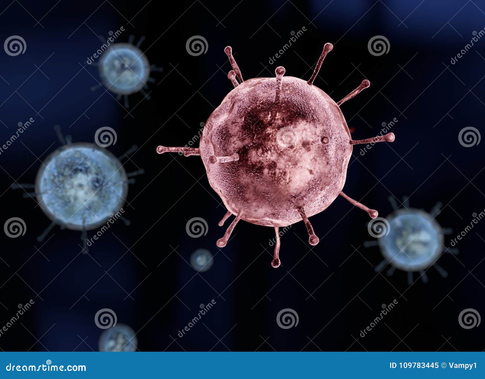 Virus, Flu, View of a Virus Under a Microscope, Infectious Disease ...