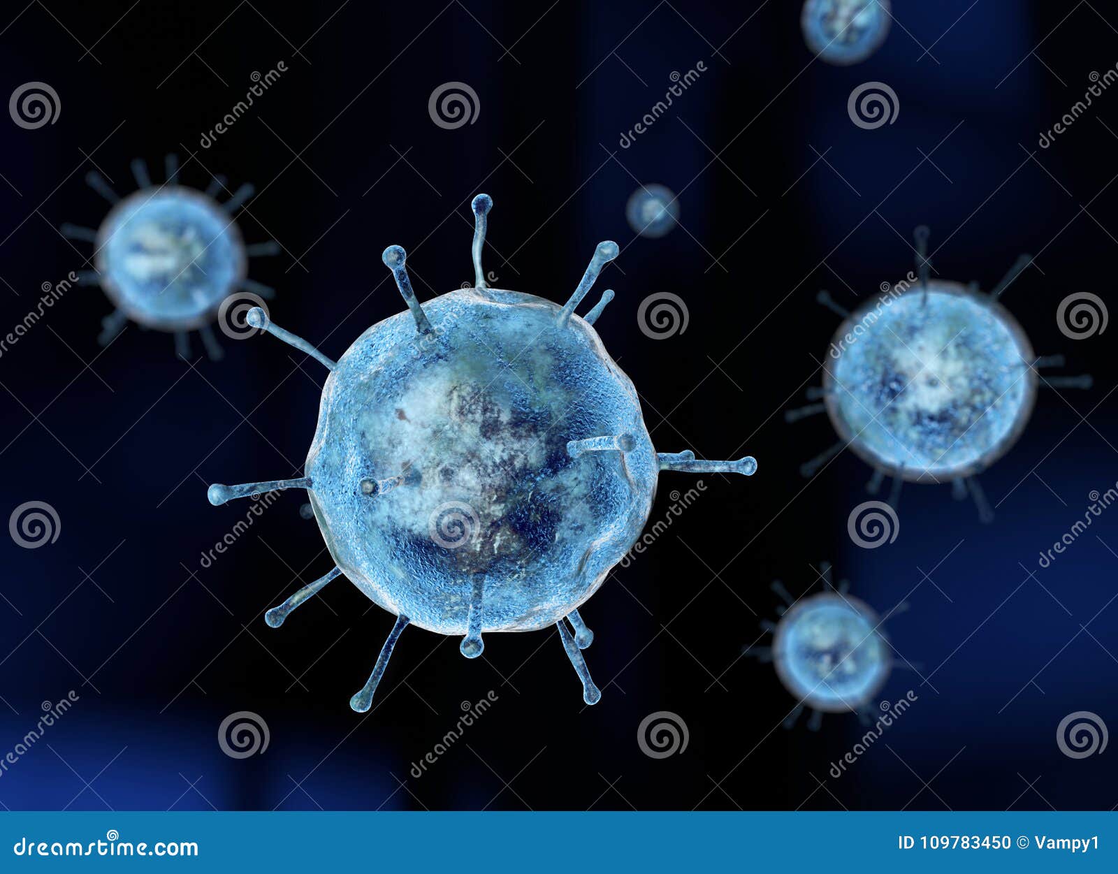 Virus, Flu, View of a Virus Under a Microscope, Infectious Disease ...