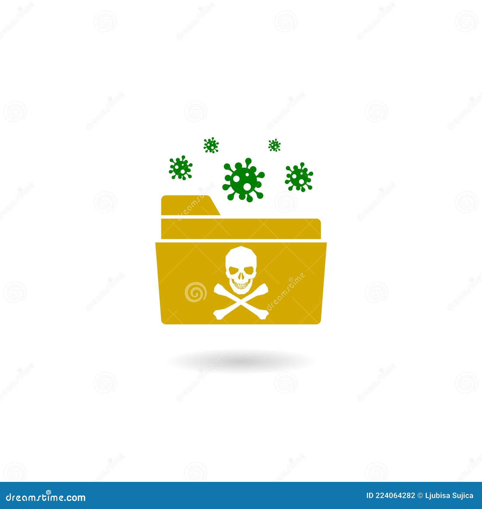 Virus Folder Icon with Shadow Stock Vector - Illustration of empty ...
