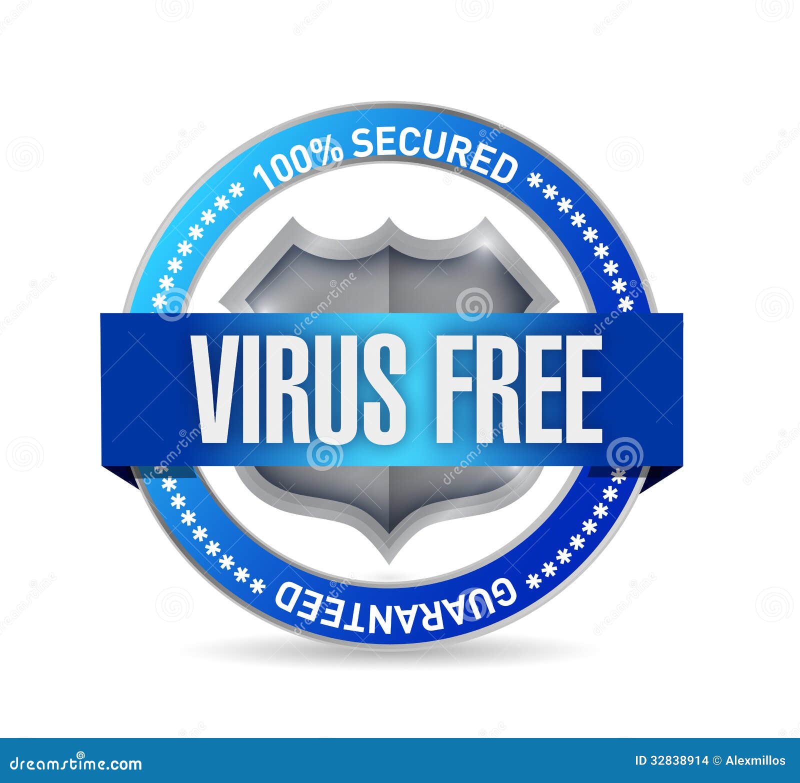 Virus Free Seal or Shield Illustration Design Stock Illustration ...