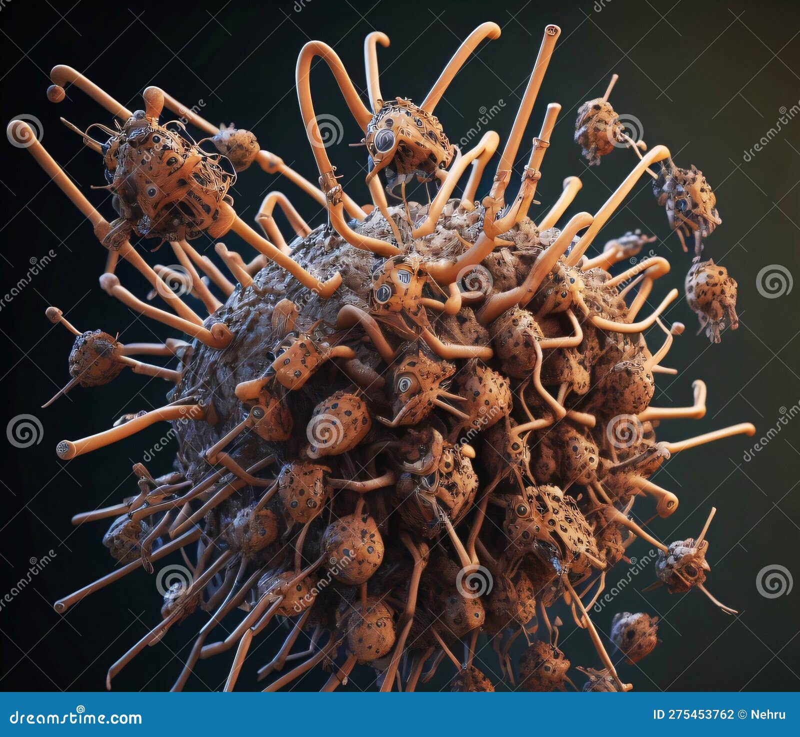 Virus in Front of a Dark Background.created with Generative AI ...