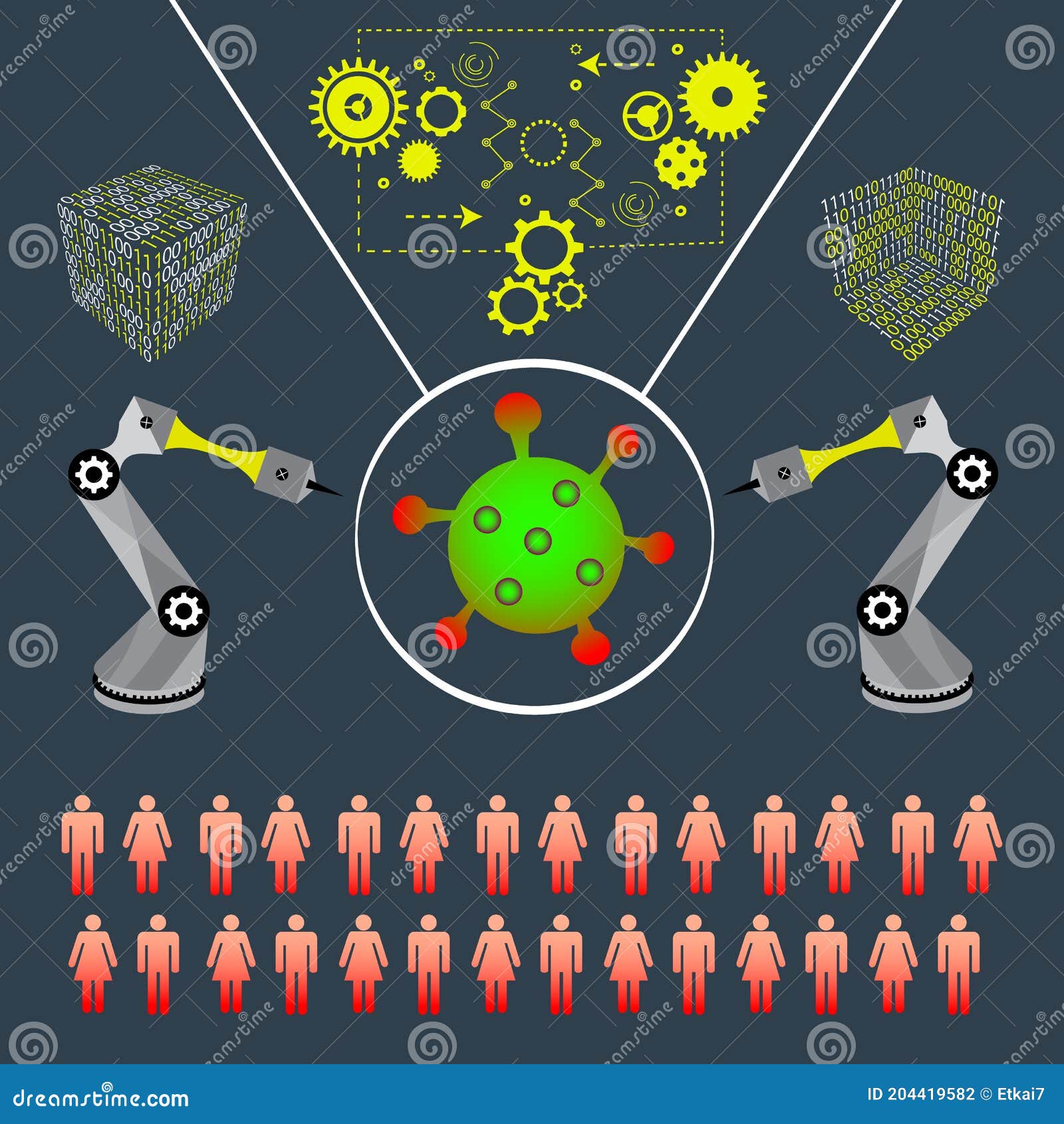Virus Generation Themed Vector Design Stock Vector - Illustration of ...