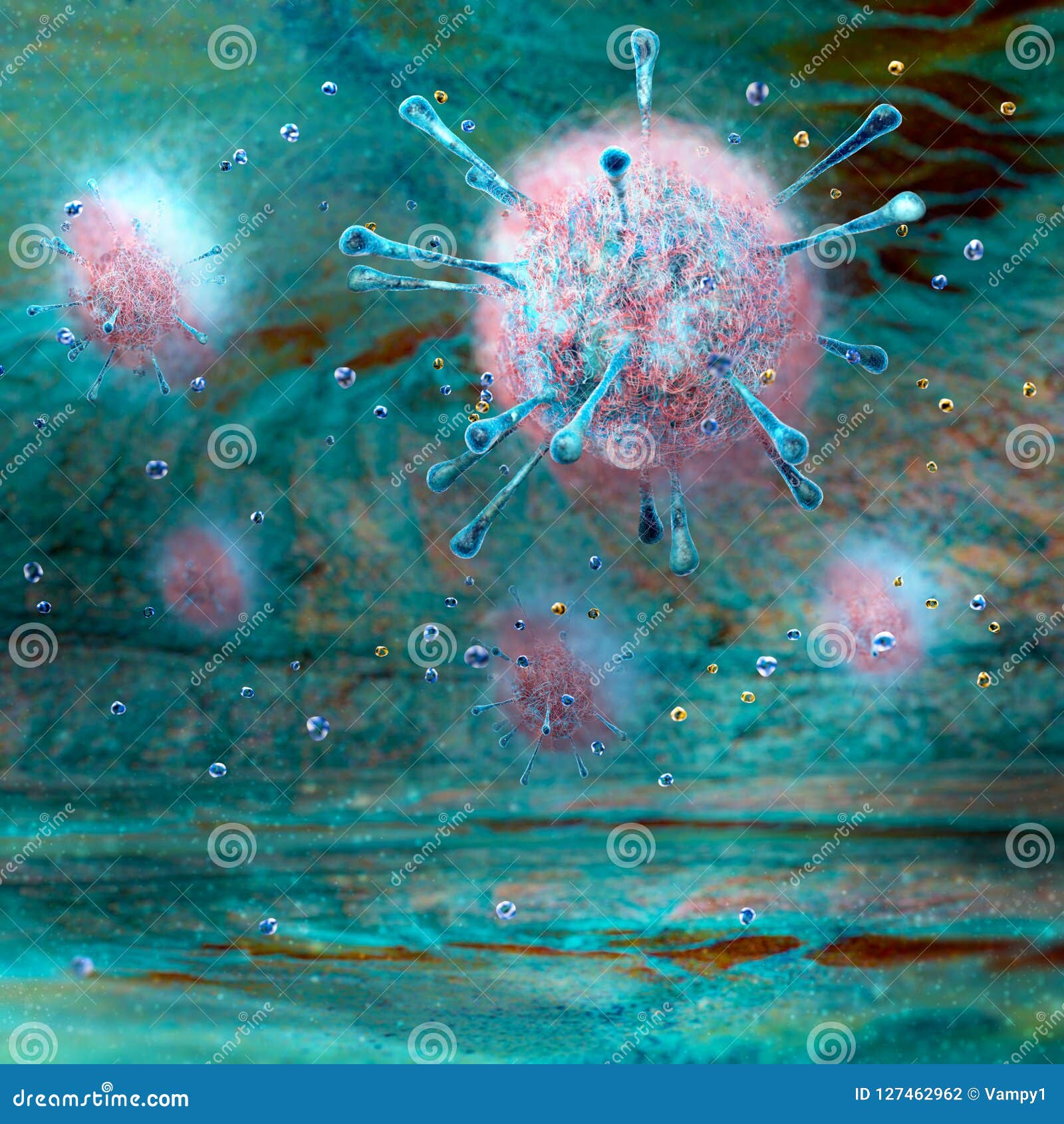Virus, Genetic Code, Bacteria and Microorganisms Seen Under a ...