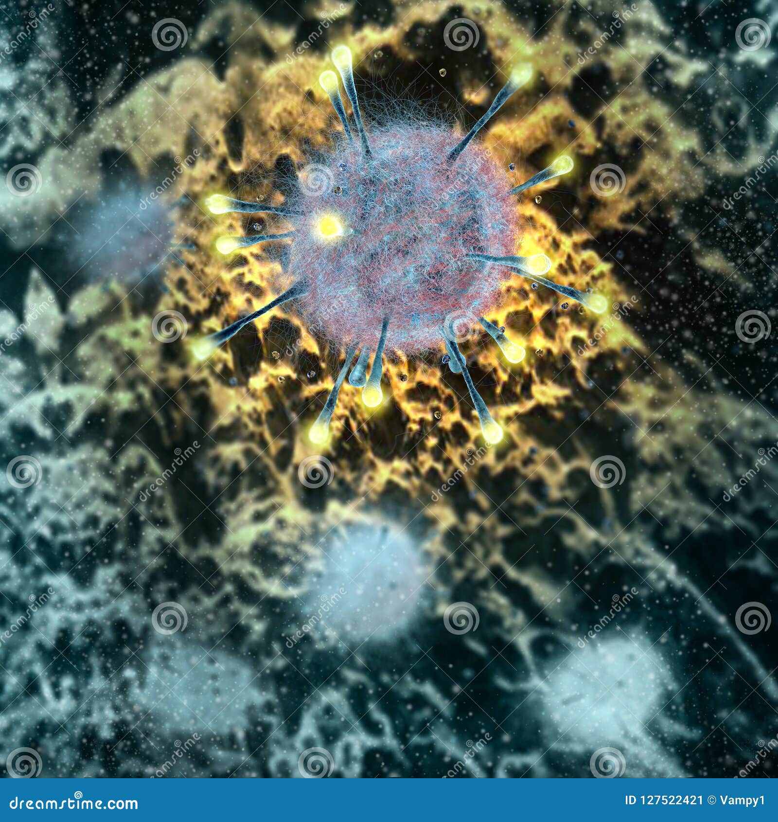 Virus, Genetic Code, Bacteria and Microorganisms Seen Under a ...