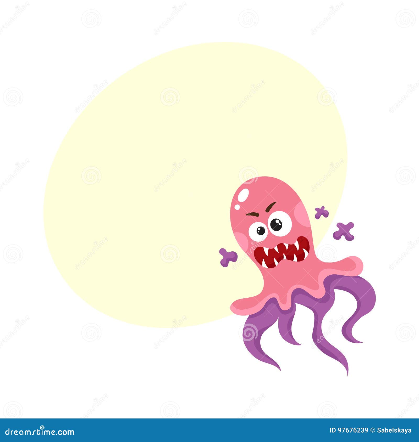 Virus, Germ, Bacteria, Pathogen Character with Human Face and Tentacles ...