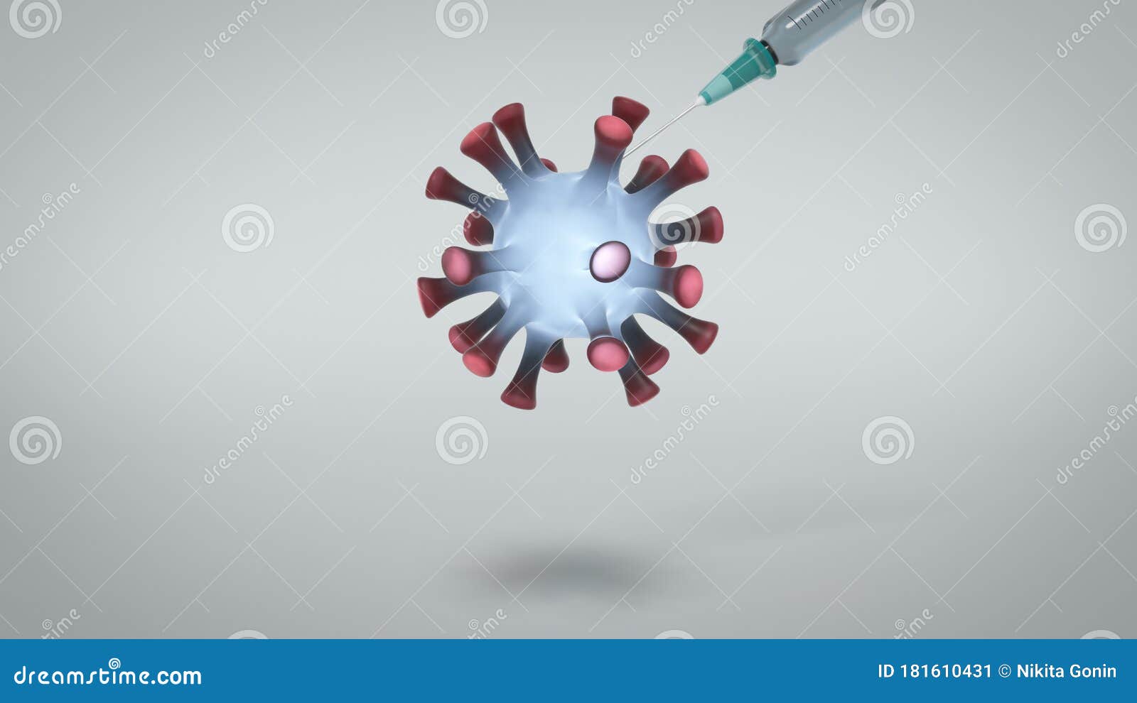 Virus Getting Injection 3D Render Stock Illustration - Illustration of ...