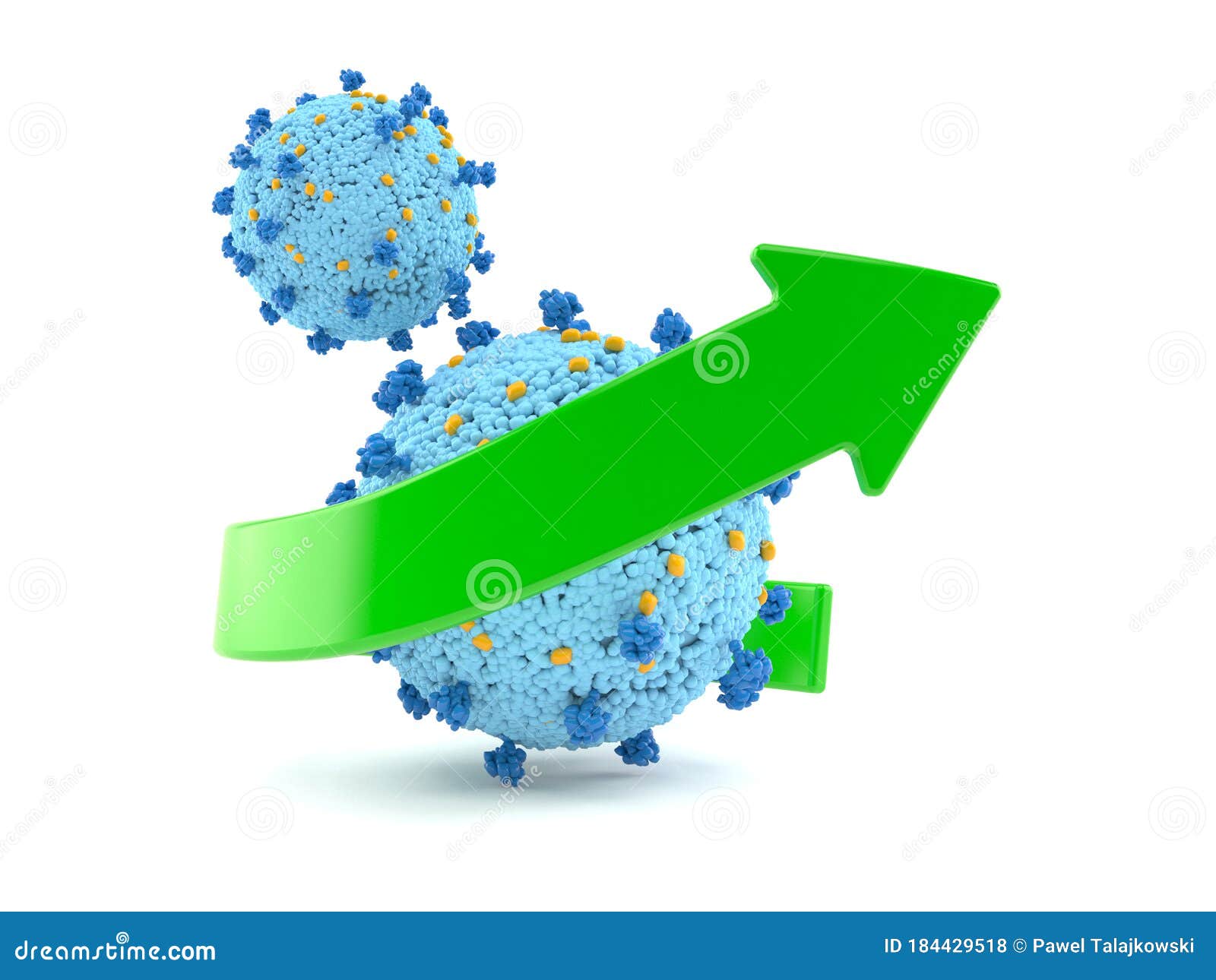 Virus with green arrow stock illustration. Illustration of science ...
