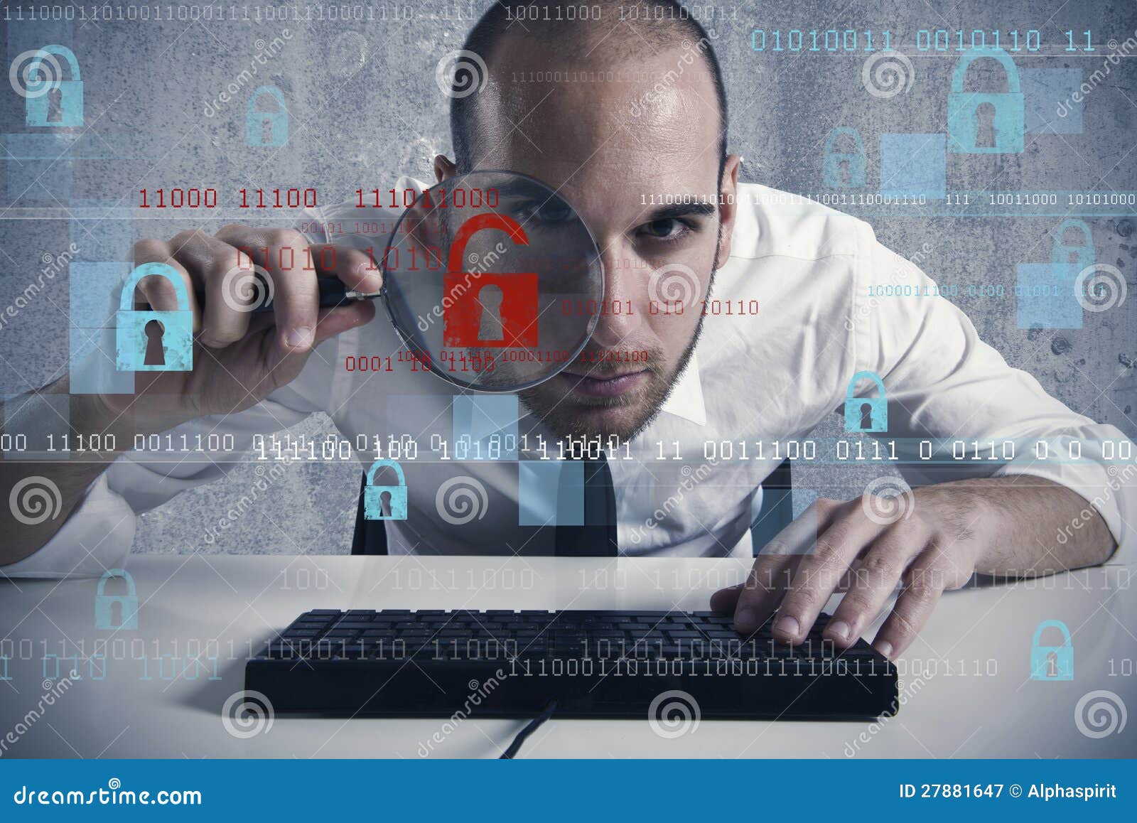Virus and hacking concept stock image. Image of magnification - 27881647