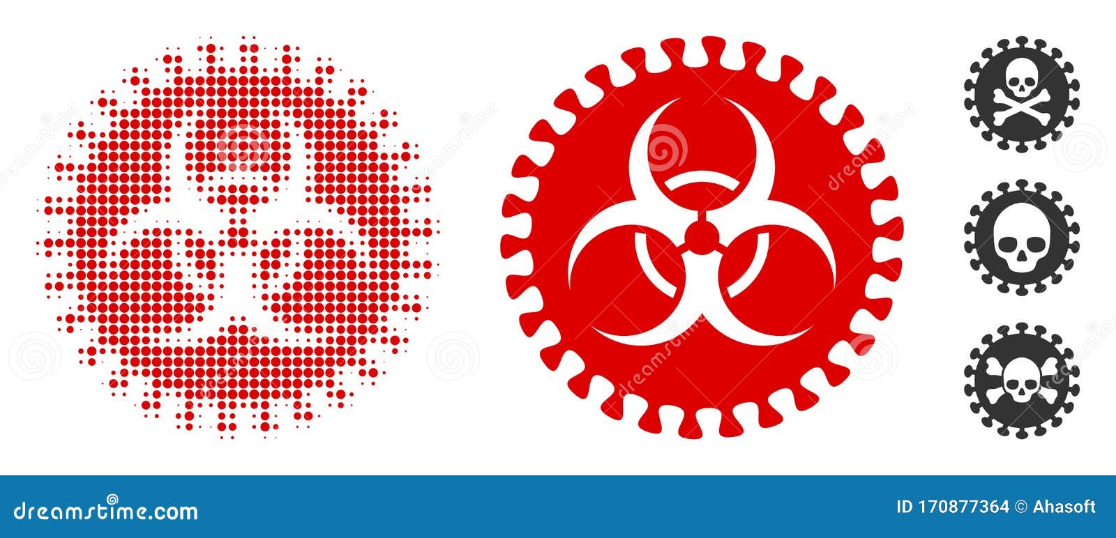 Virus Hazard Halftone and Solid Icon Stock Vector - Illustration of ...
