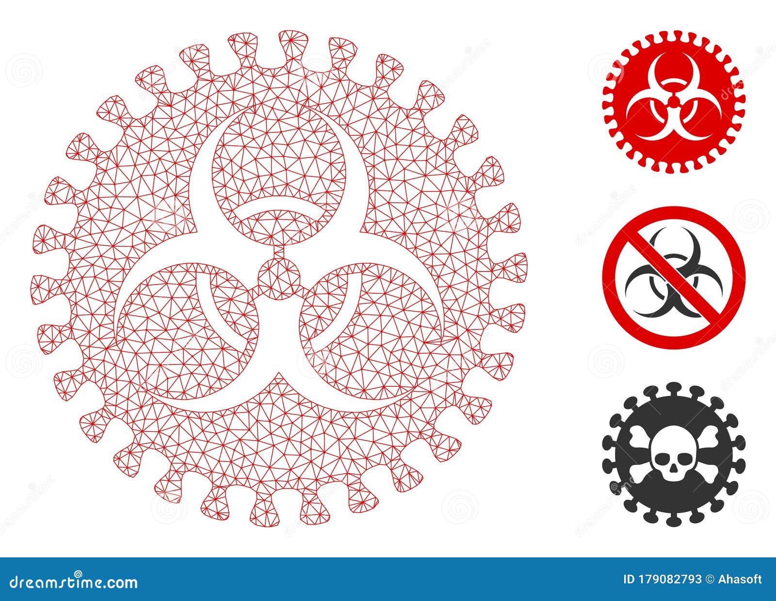 Virus Hazard Polygonal Frame Vector Mesh Illustration Stock Vector ...