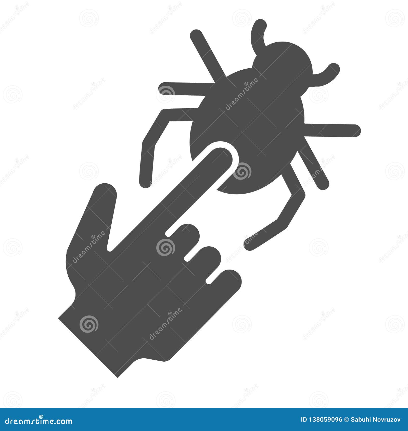 Virus Hazard Sign Solid Icon. Attention Bug Vector Illustration ...