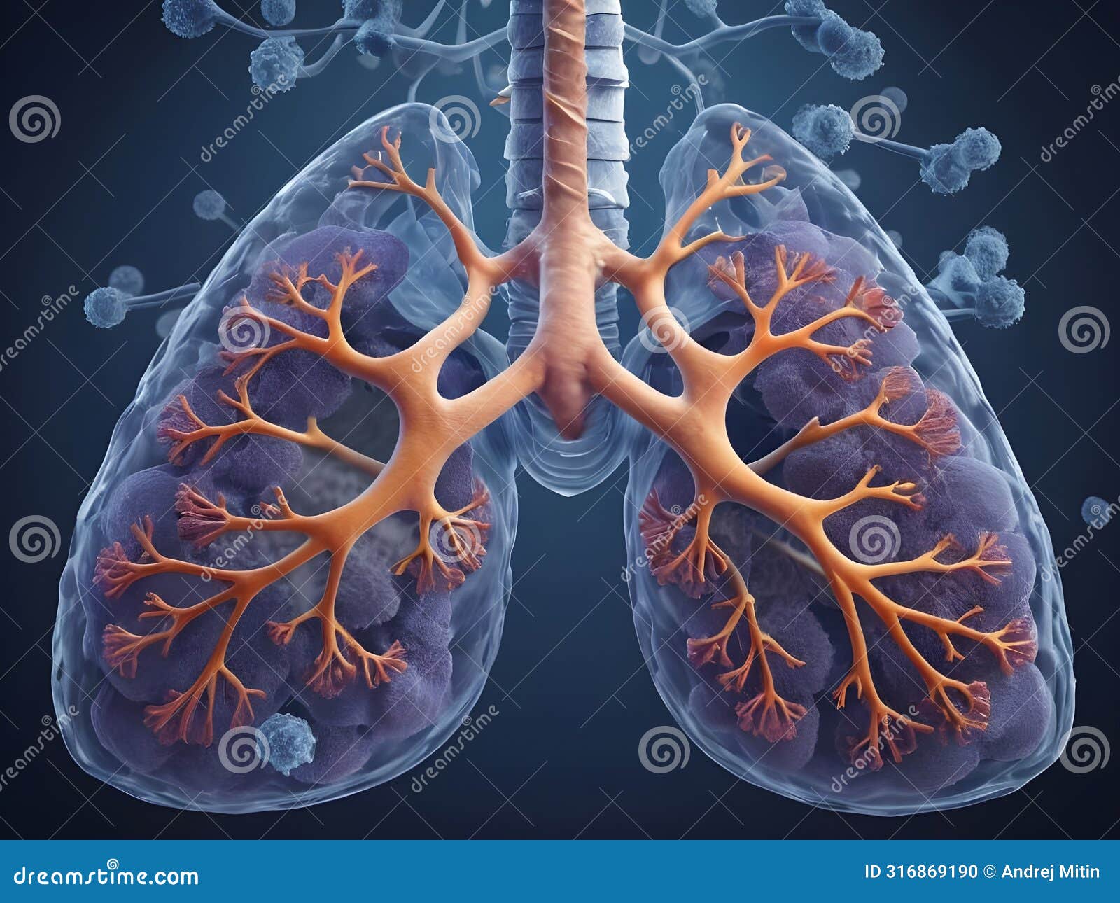 Virus in Human Lungs.Decease in Lungs. Stock Photo - Image of ...