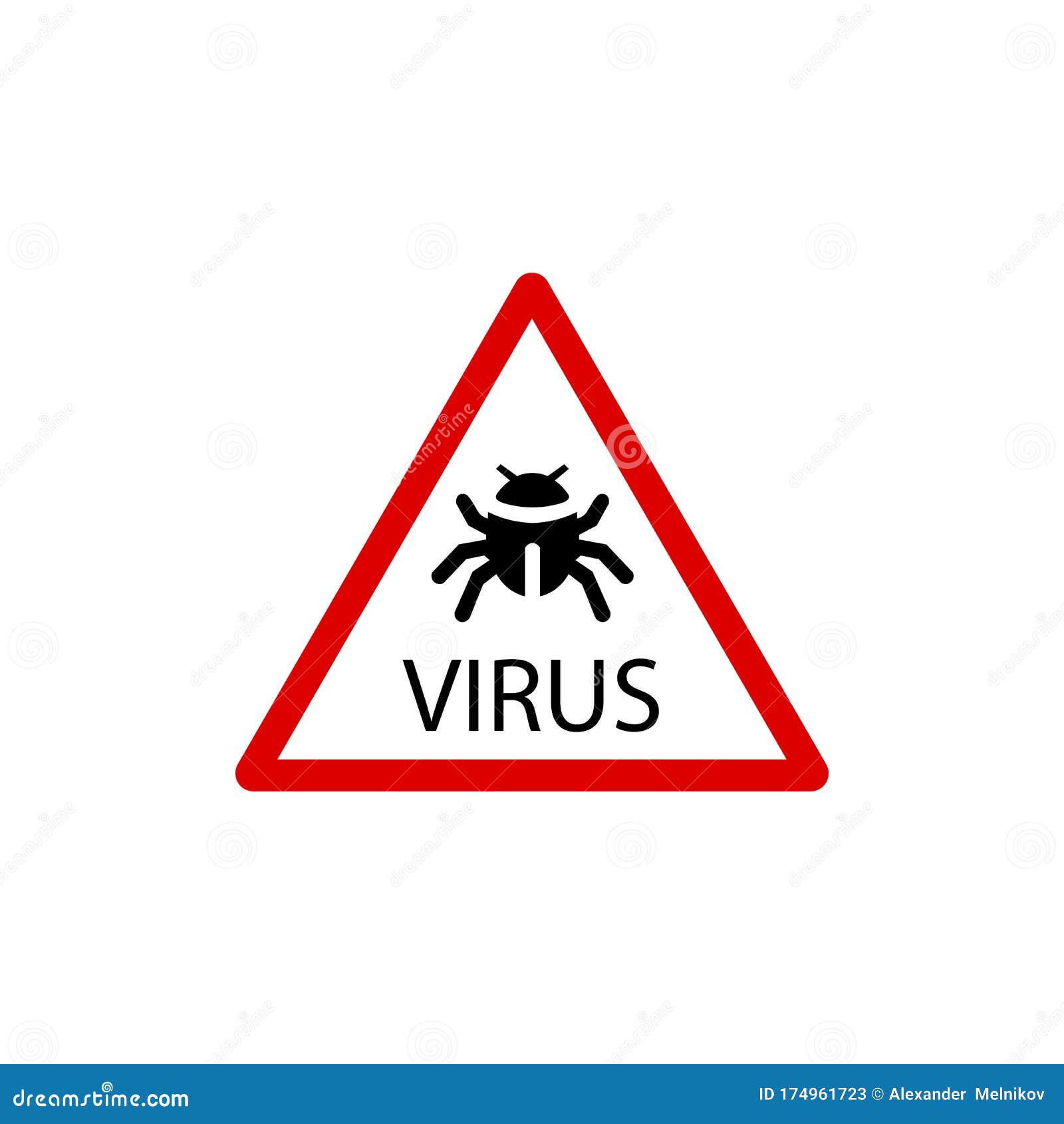 Virus Icon in the Triangle. Vector Illustration of Eps 10 Stock ...