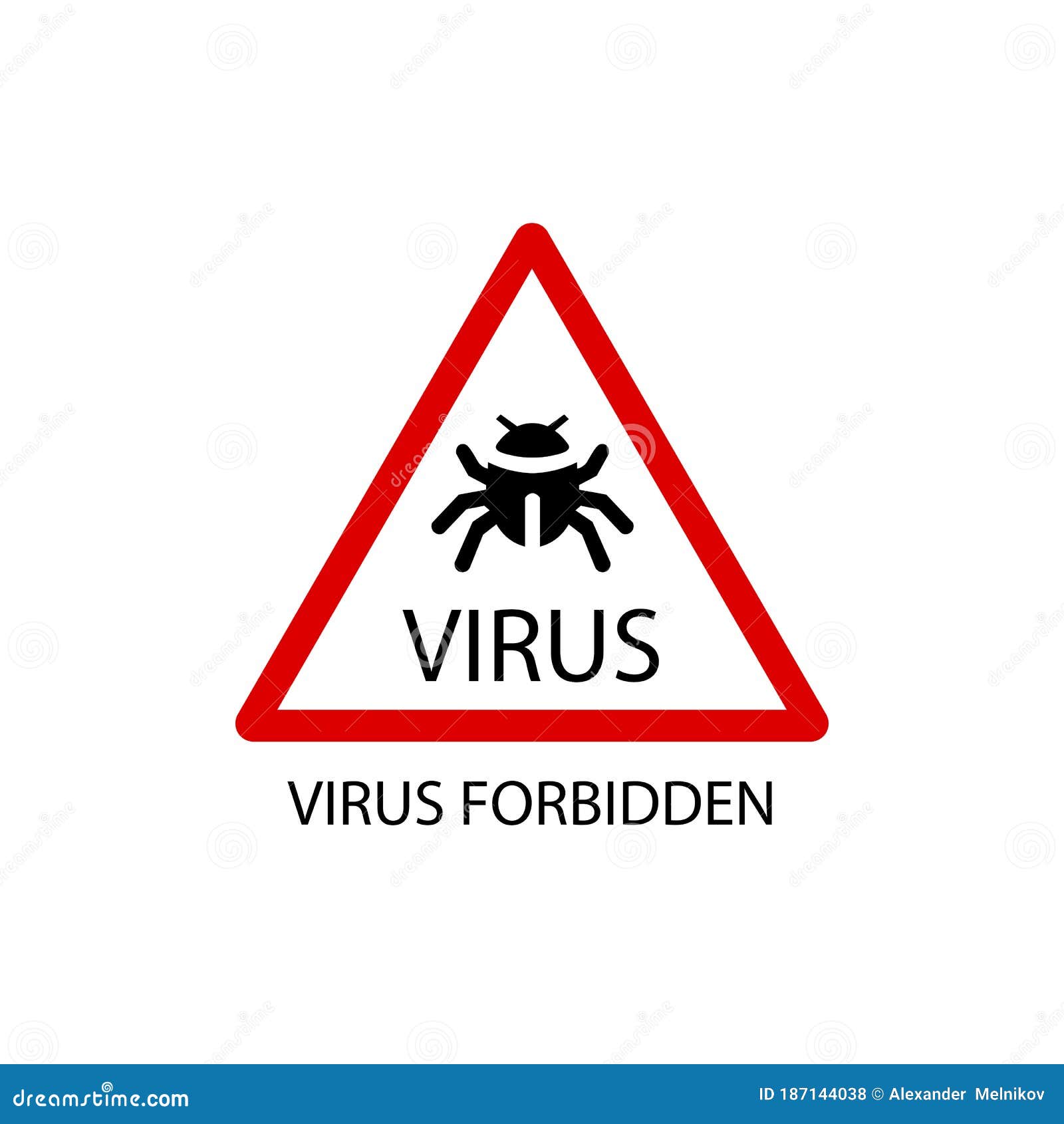 Virus Icon in the Triangle. Vector Illustration Eps 10 Stock ...