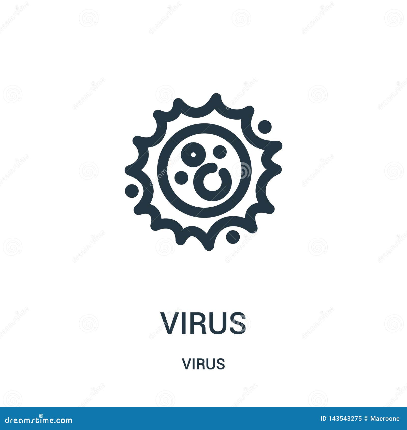 Virus Icon Vector from Virus Collection. Thin Line Virus Outline Icon ...