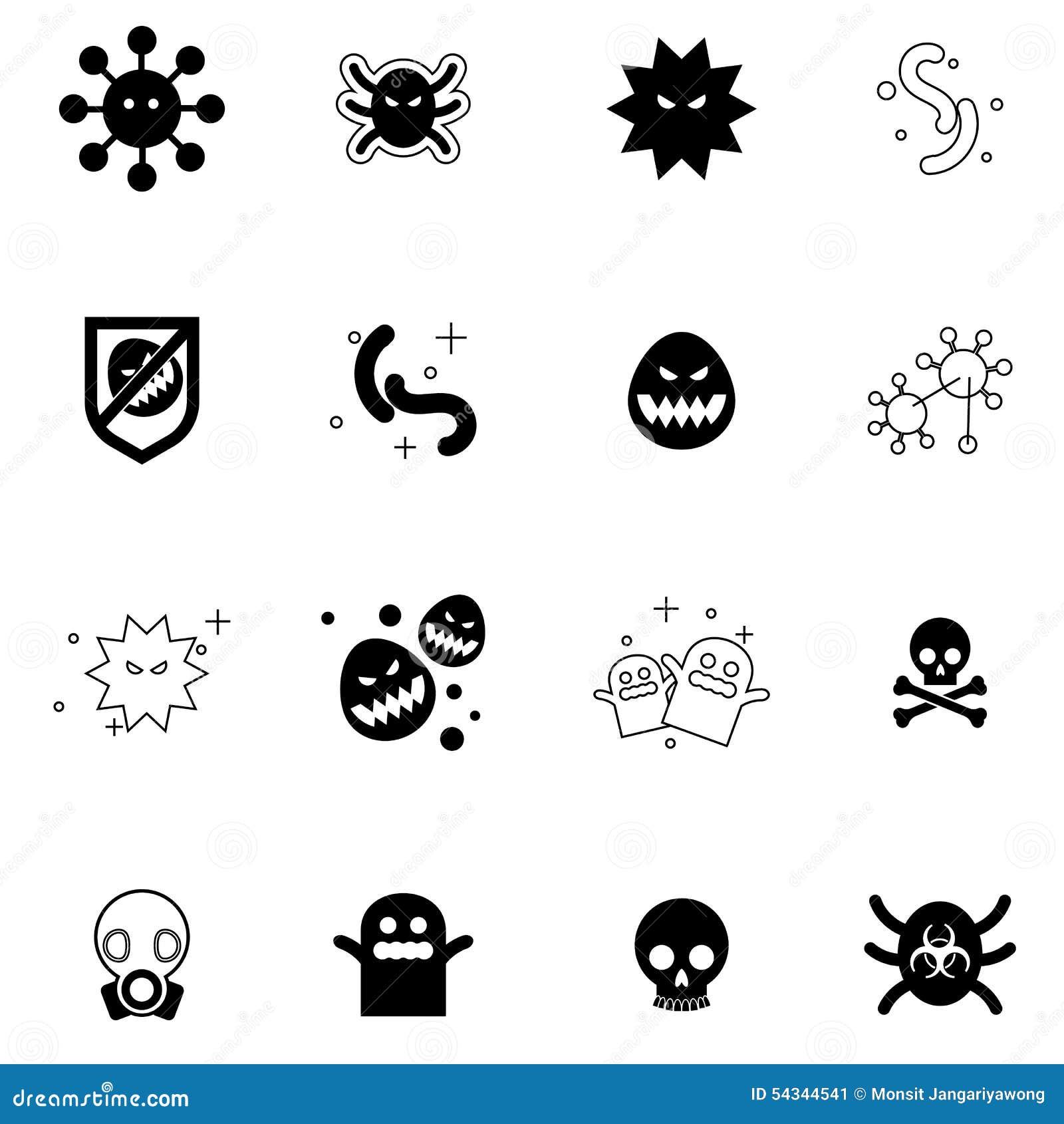 Virus Icons Set Vector Illustration Stock Vector - Illustration of ...