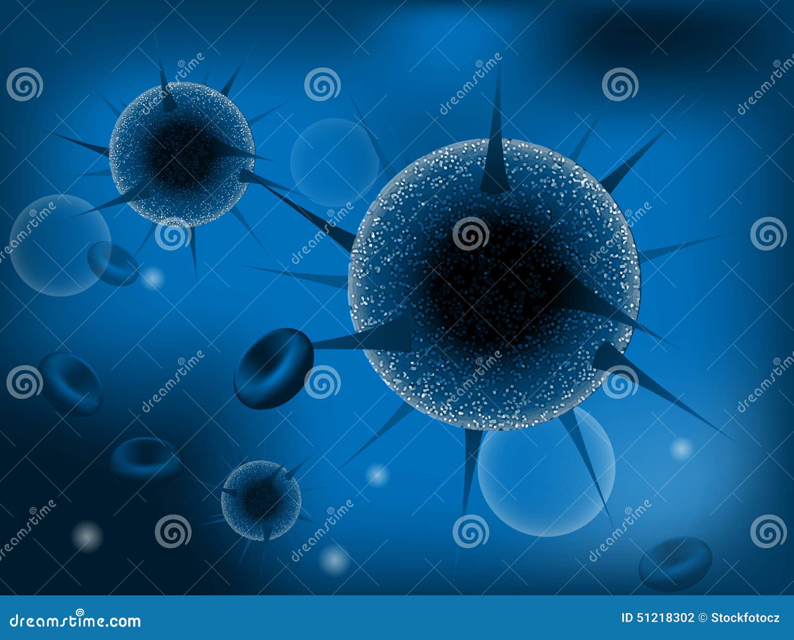 Virus illustration stock vector. Illustration of cancer - 51218302