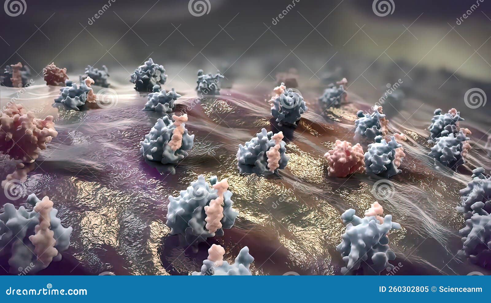 Virus infected cell stock illustration. Illustration of lymph - 260302805