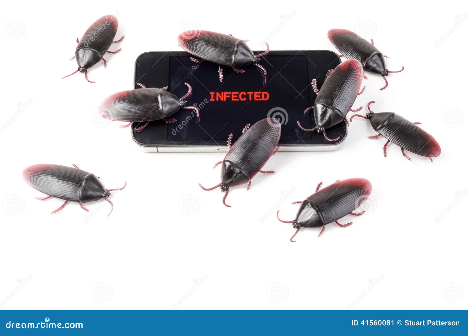 A Virus Infected Smart Phone Stock Image - Image of mobile, intruder ...