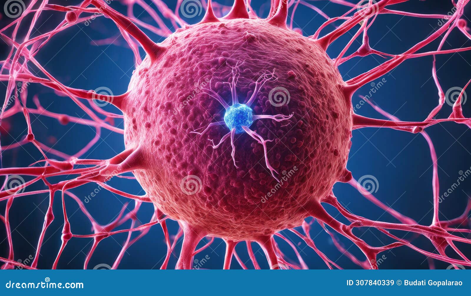 Virus Infecting a Cell, a Microscopic Battle in Progress Stock ...