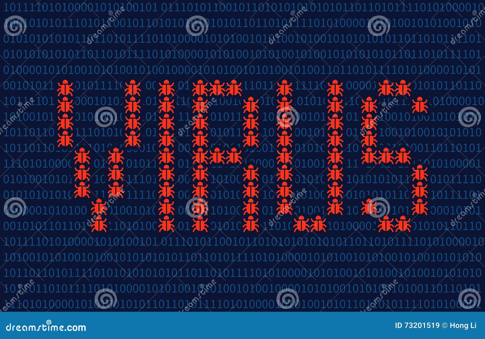 Virus Infection Against a Binary Background Illustration Stock ...
