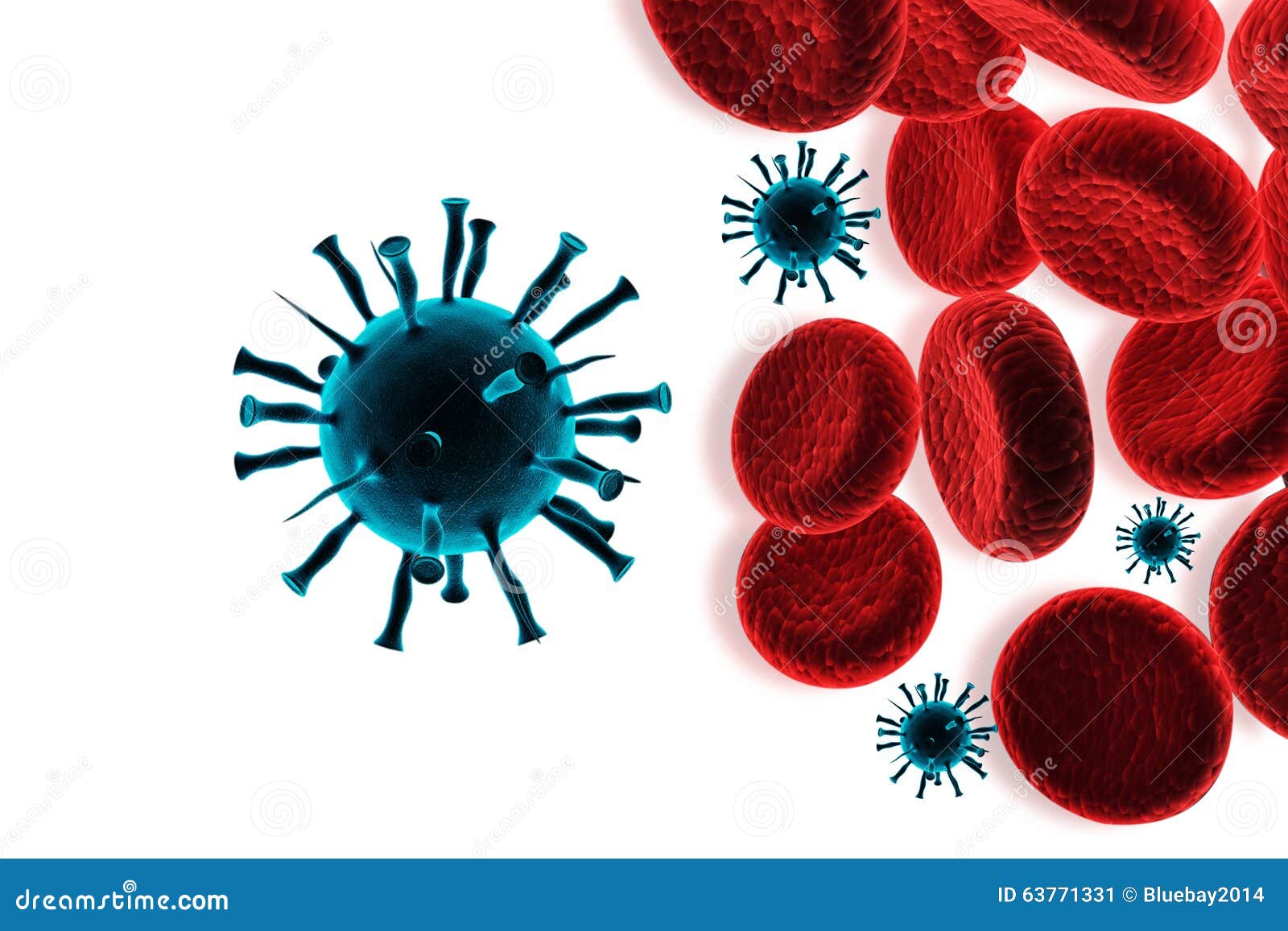 Virus Infection of Blood Cells Stock Illustration - Illustration of ...