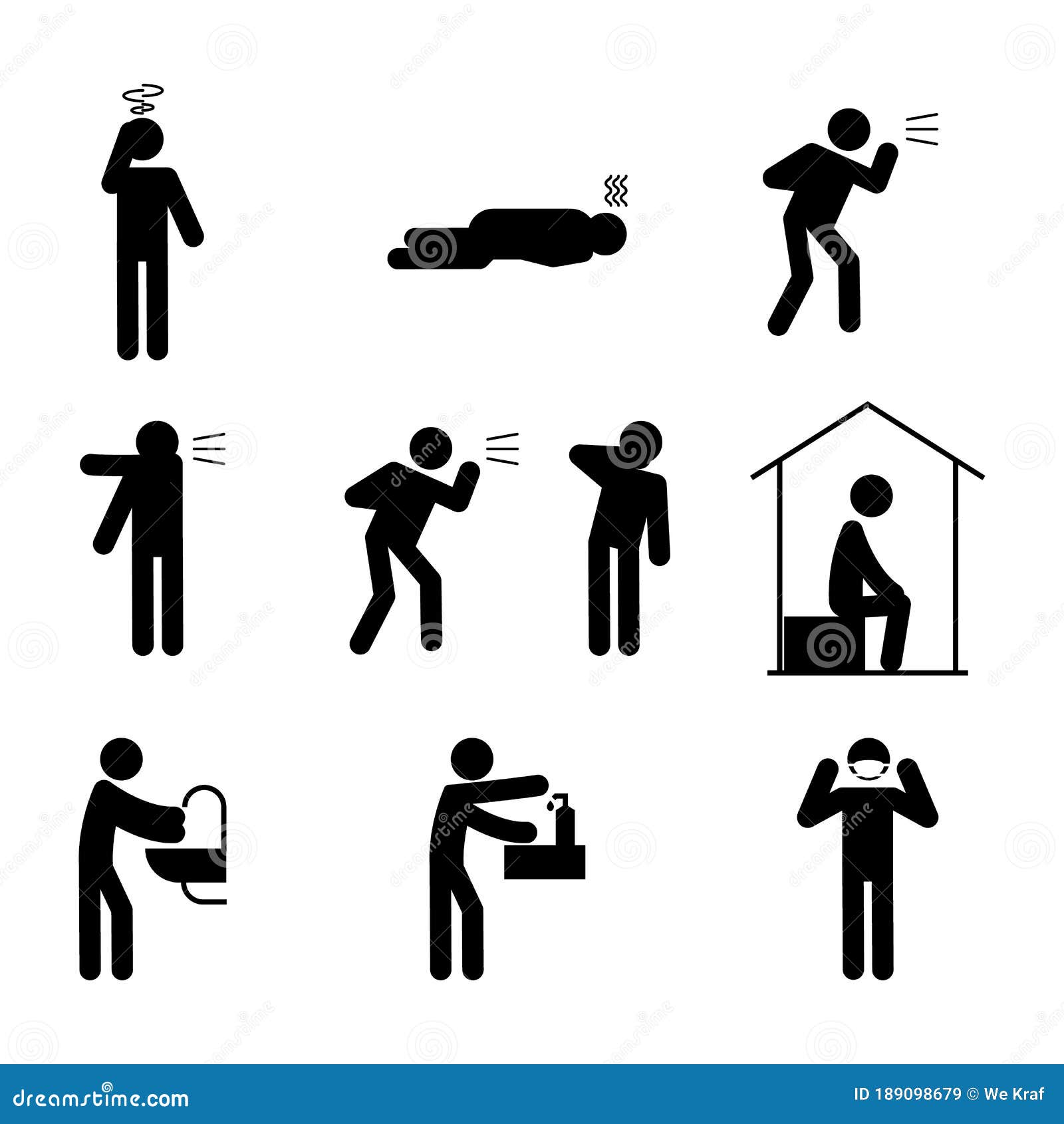 Virus Infections Stickman Vector Icon Bundle Stock Vector ...