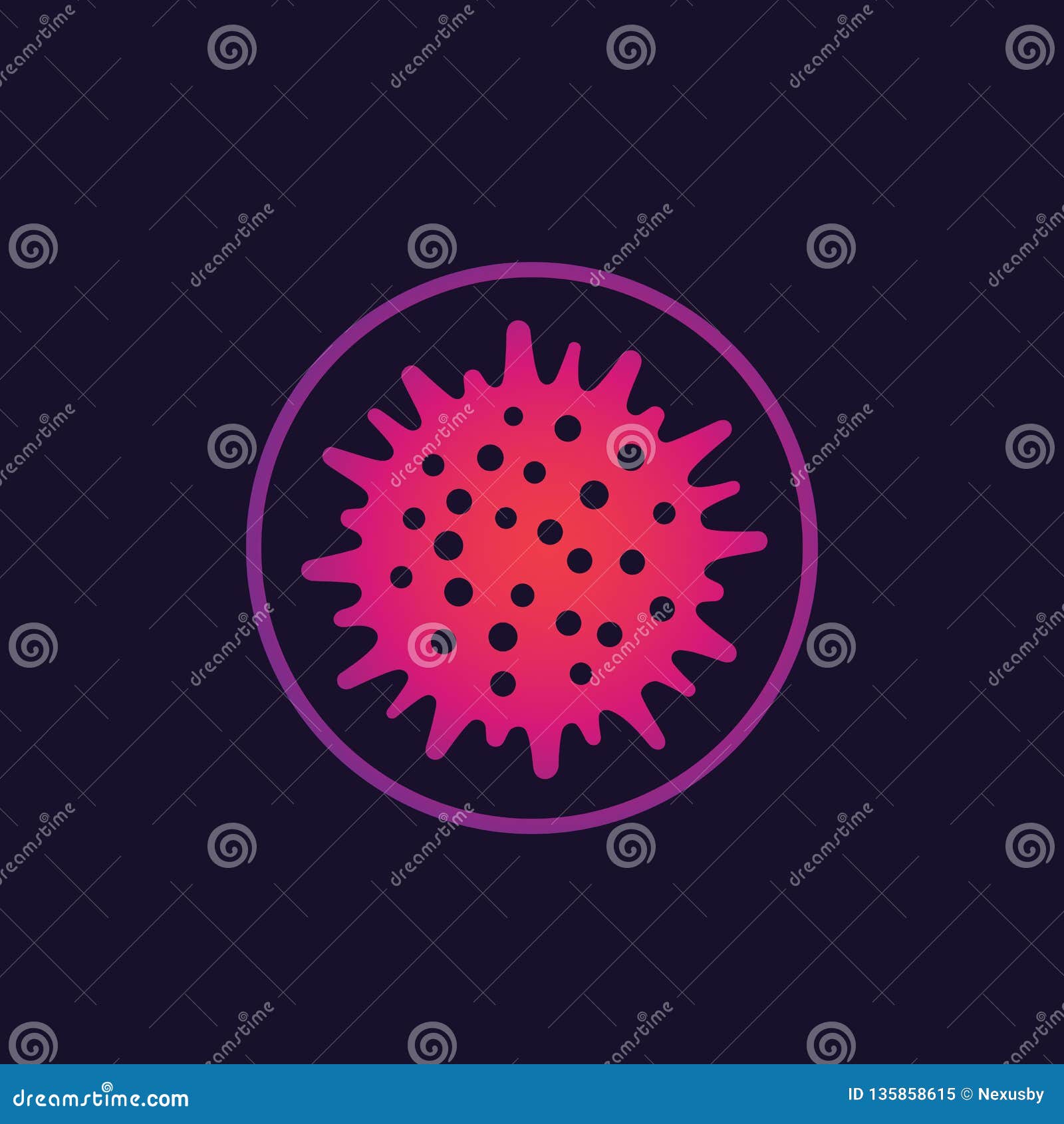 Virus, Infectious Pathogen Icon Stock Vector - Illustration of immune ...