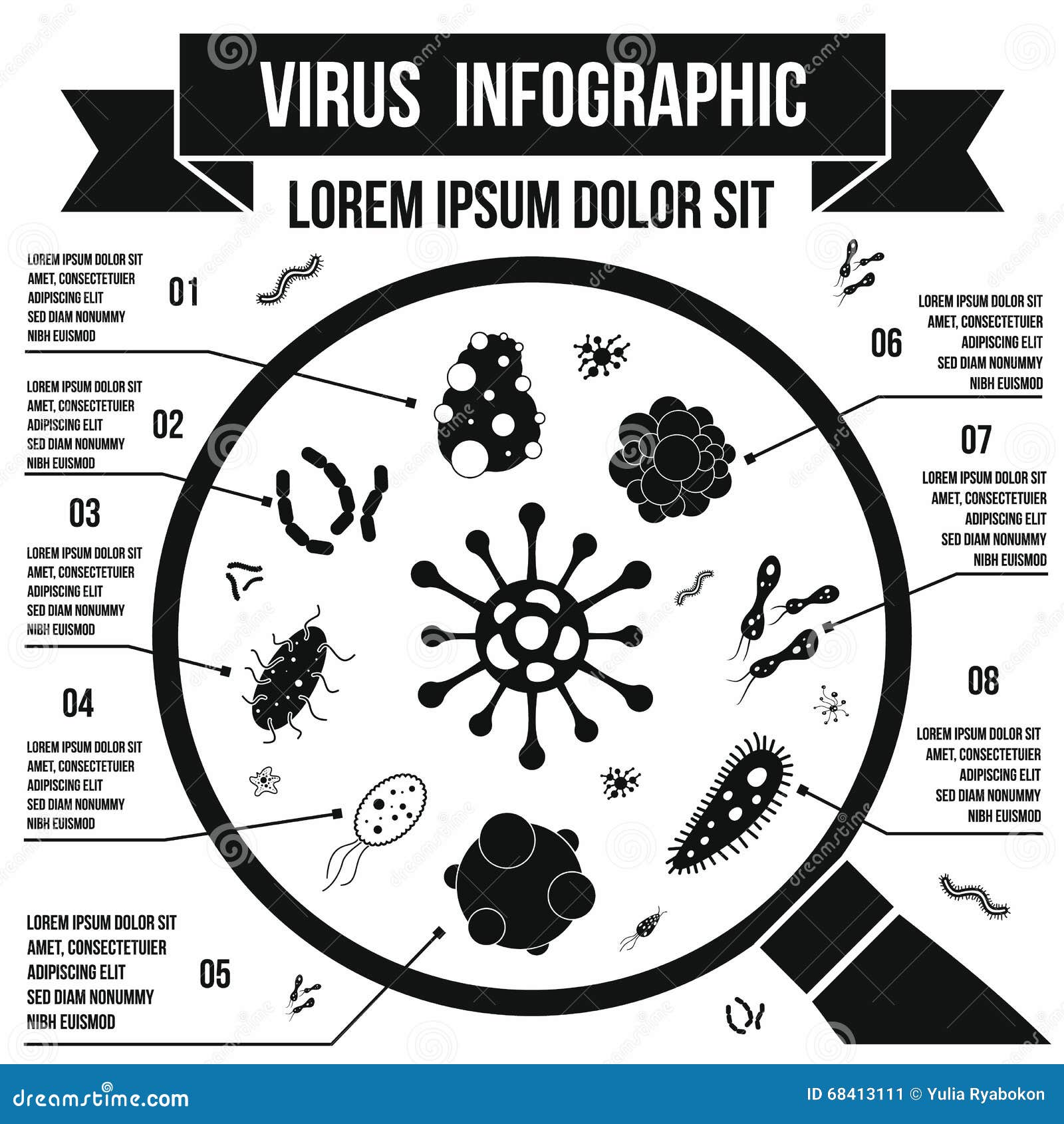 Virus Infographic, Simple Style Stock Vector - Illustration of bite ...