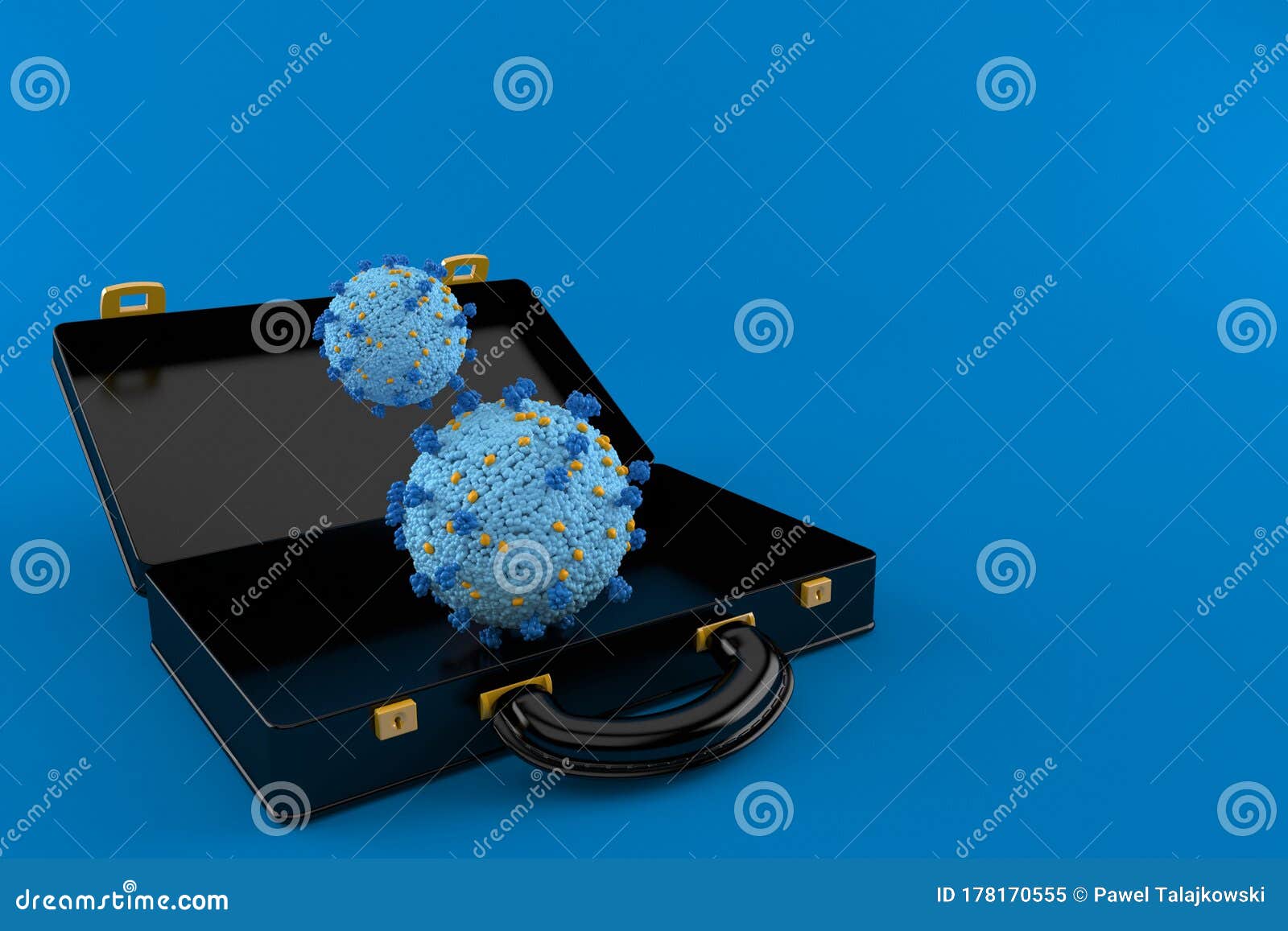 Virus Inside Black Briefcase Stock Illustration - Illustration of ...