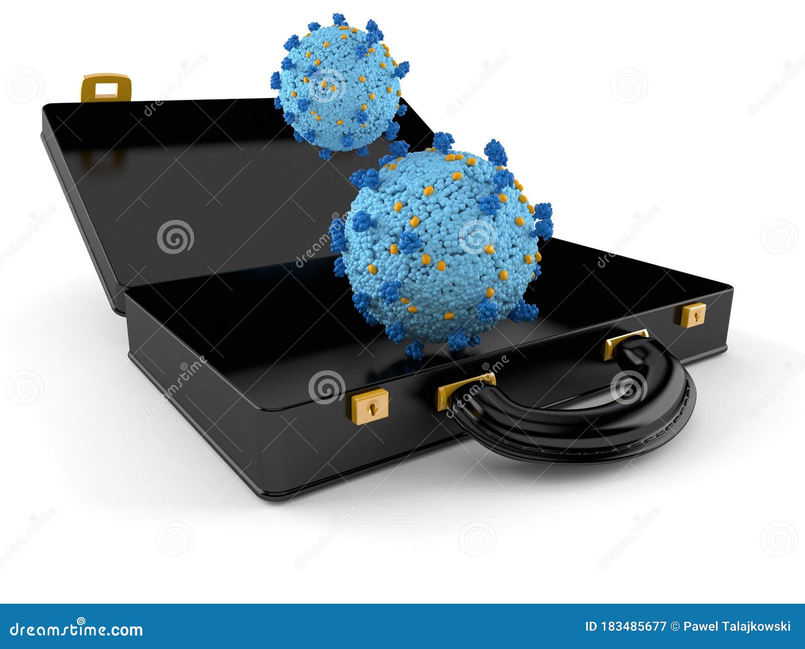 Virus Inside Black Briefcase Stock Illustration - Illustration of ...