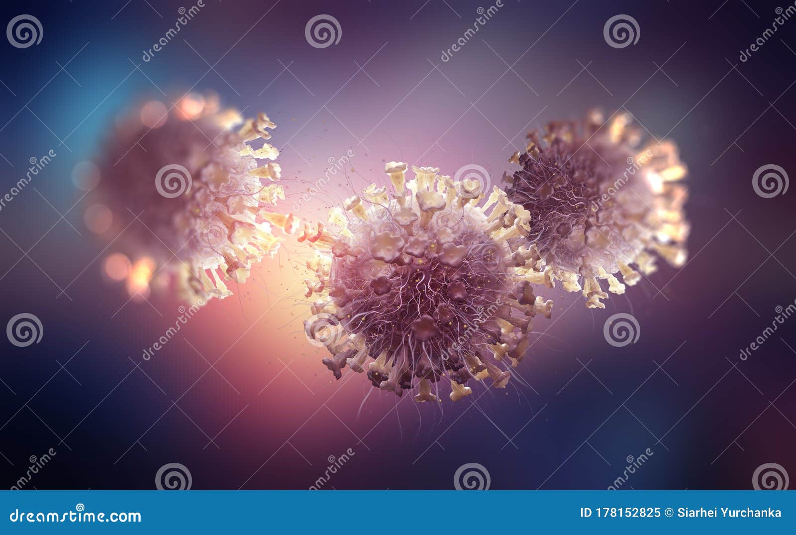 Virus Inside Cell. Replication and Mutation of Viruses Stock ...