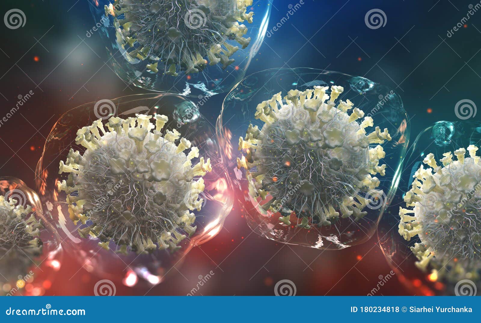 Virus Inside Cell. Replication and Mutation of Viruses Stock ...