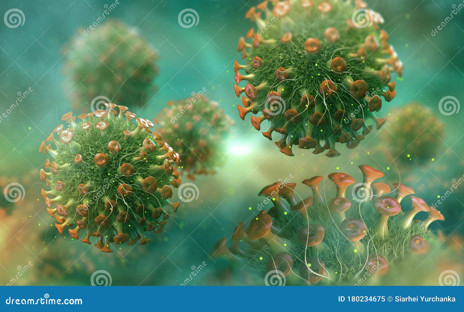 Virus Inside Cell. Replication and Mutation of Viruses Stock ...