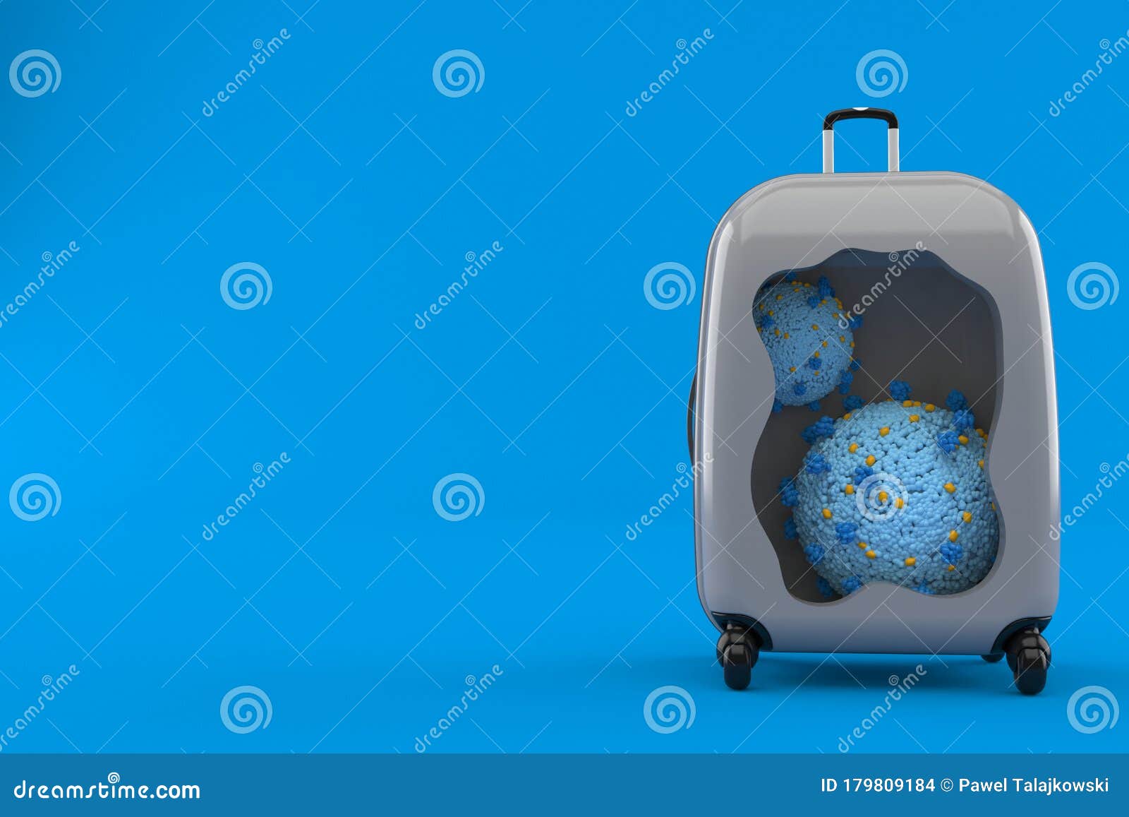 Virus inside suitcase stock illustration. Illustration of biology ...