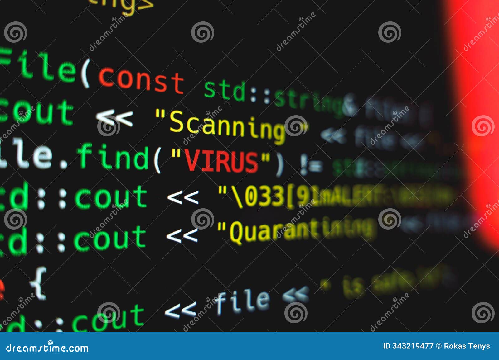 Virus Installed in Computer Code. Security Online Concept Stock Image ...