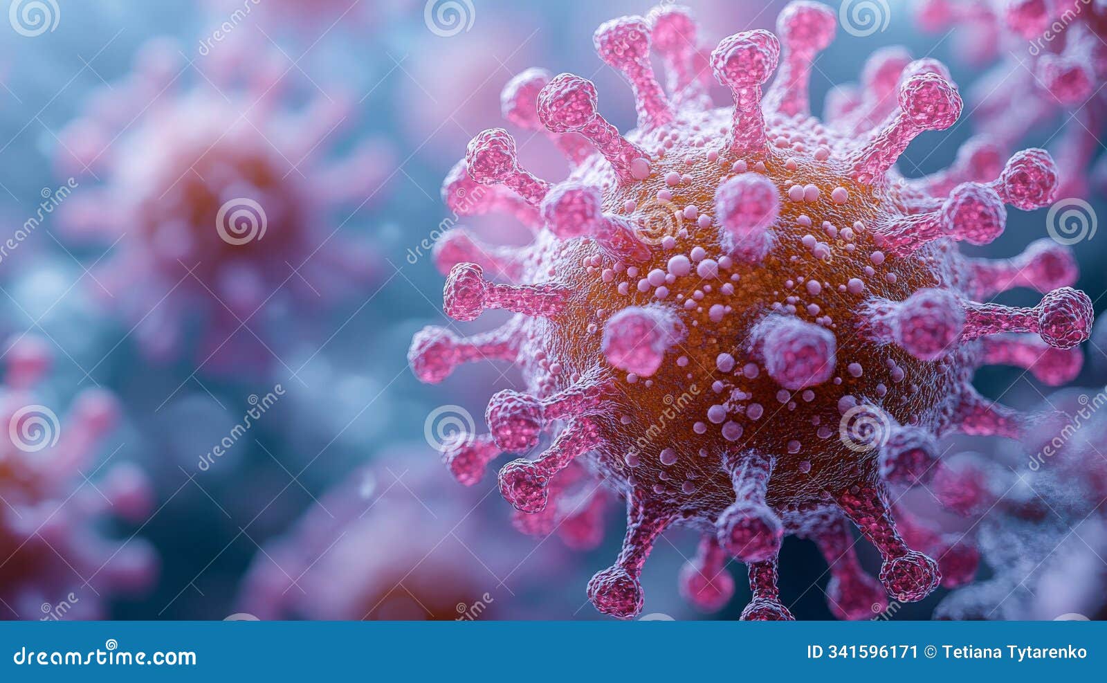 Virus Interacting with a Host Cell, Showcasing the Process of ...