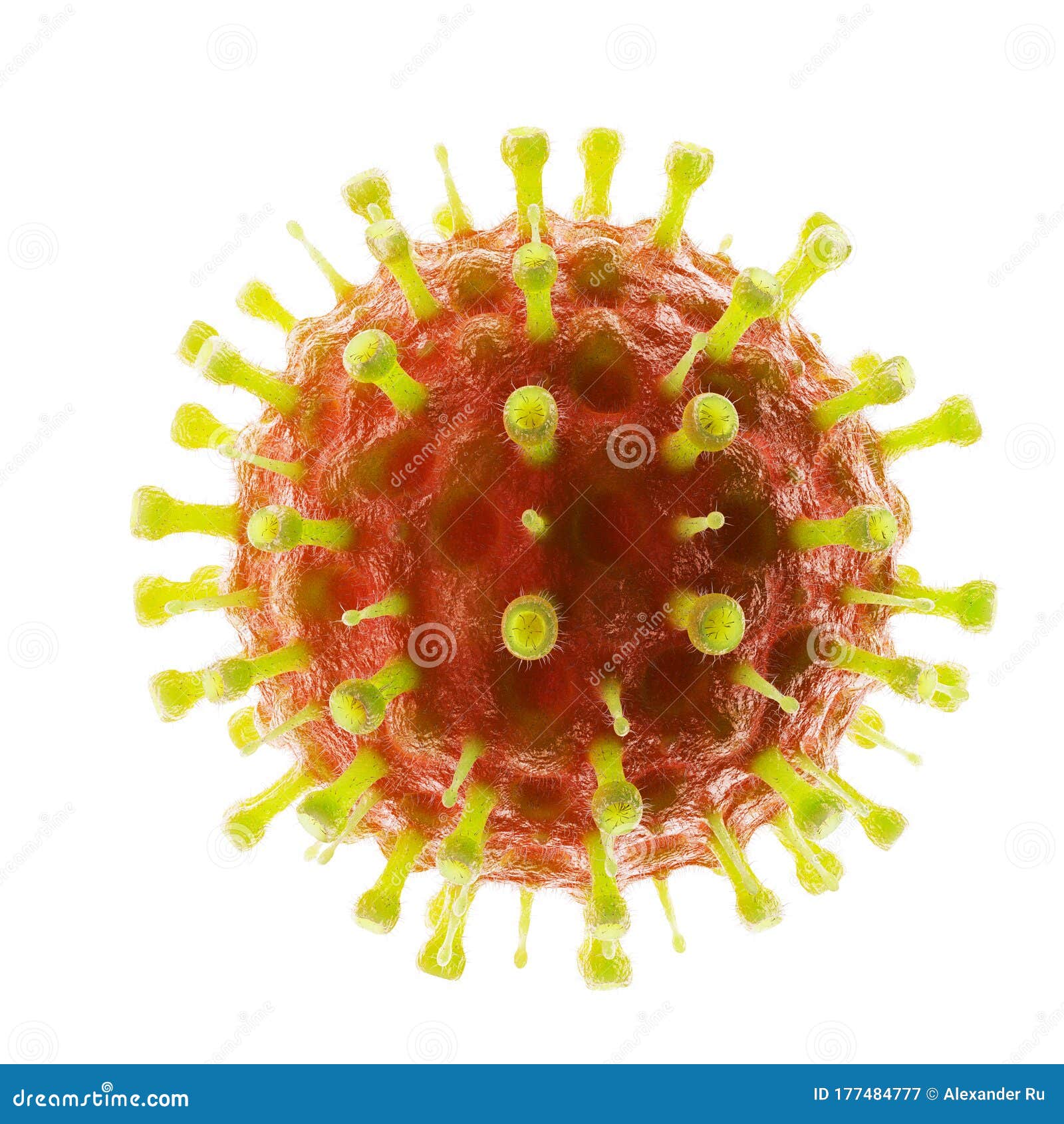 The Virus is Isolated on a White Background. 3D Render Stock ...