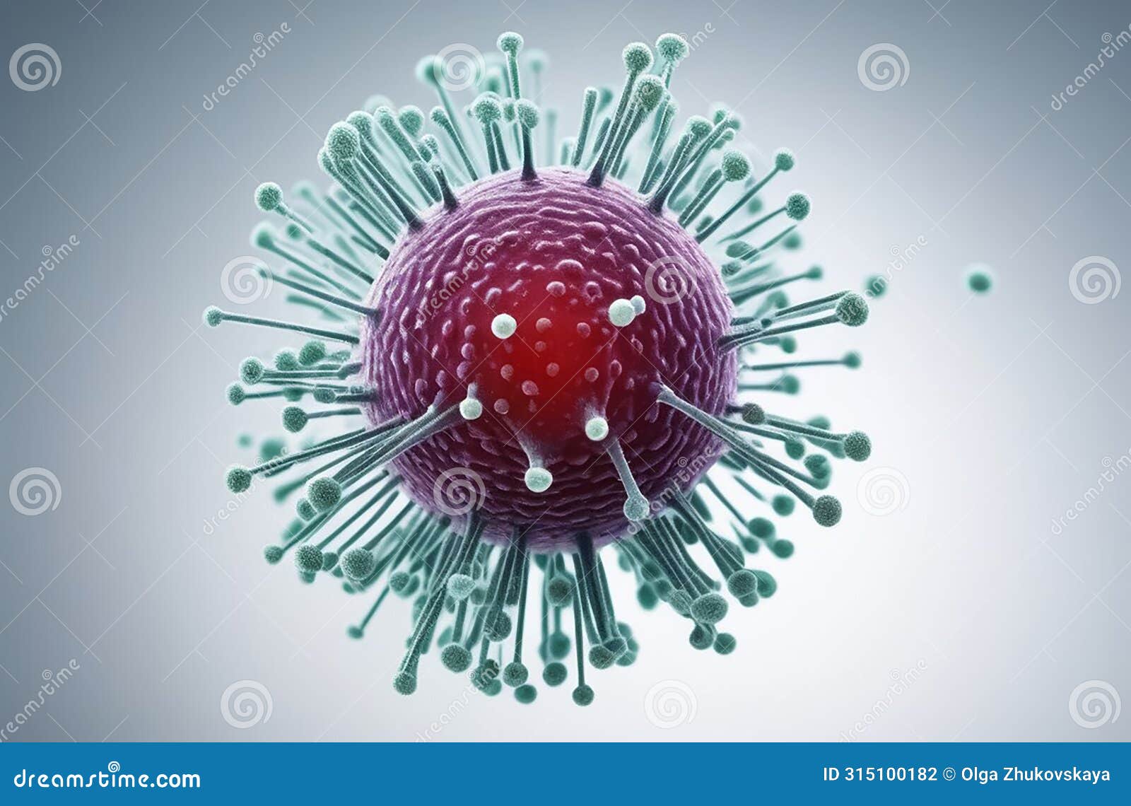 Virus on a Light Background Stock Illustration - Illustration of ...